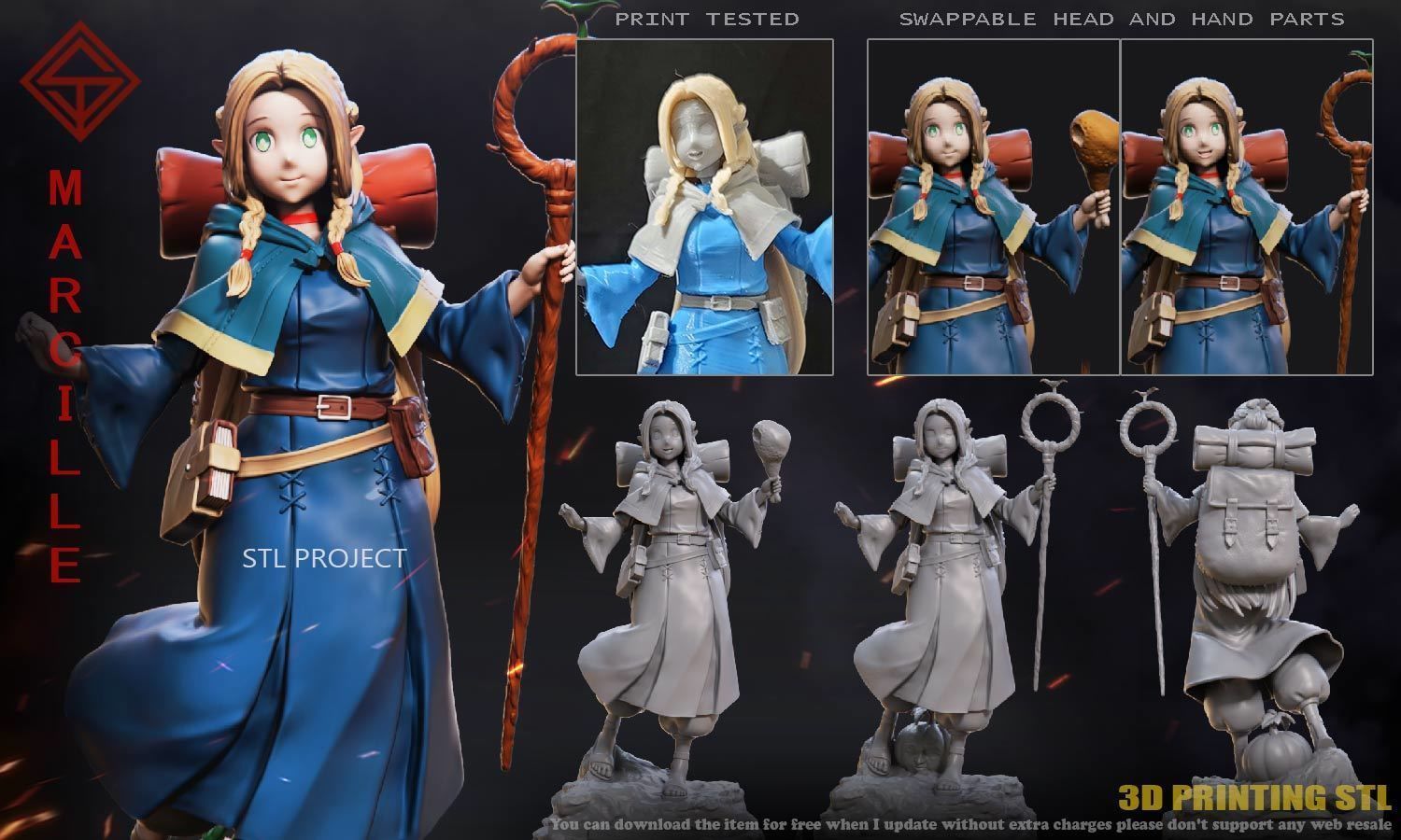 Marcille 3D model 3D printable | CGTrader