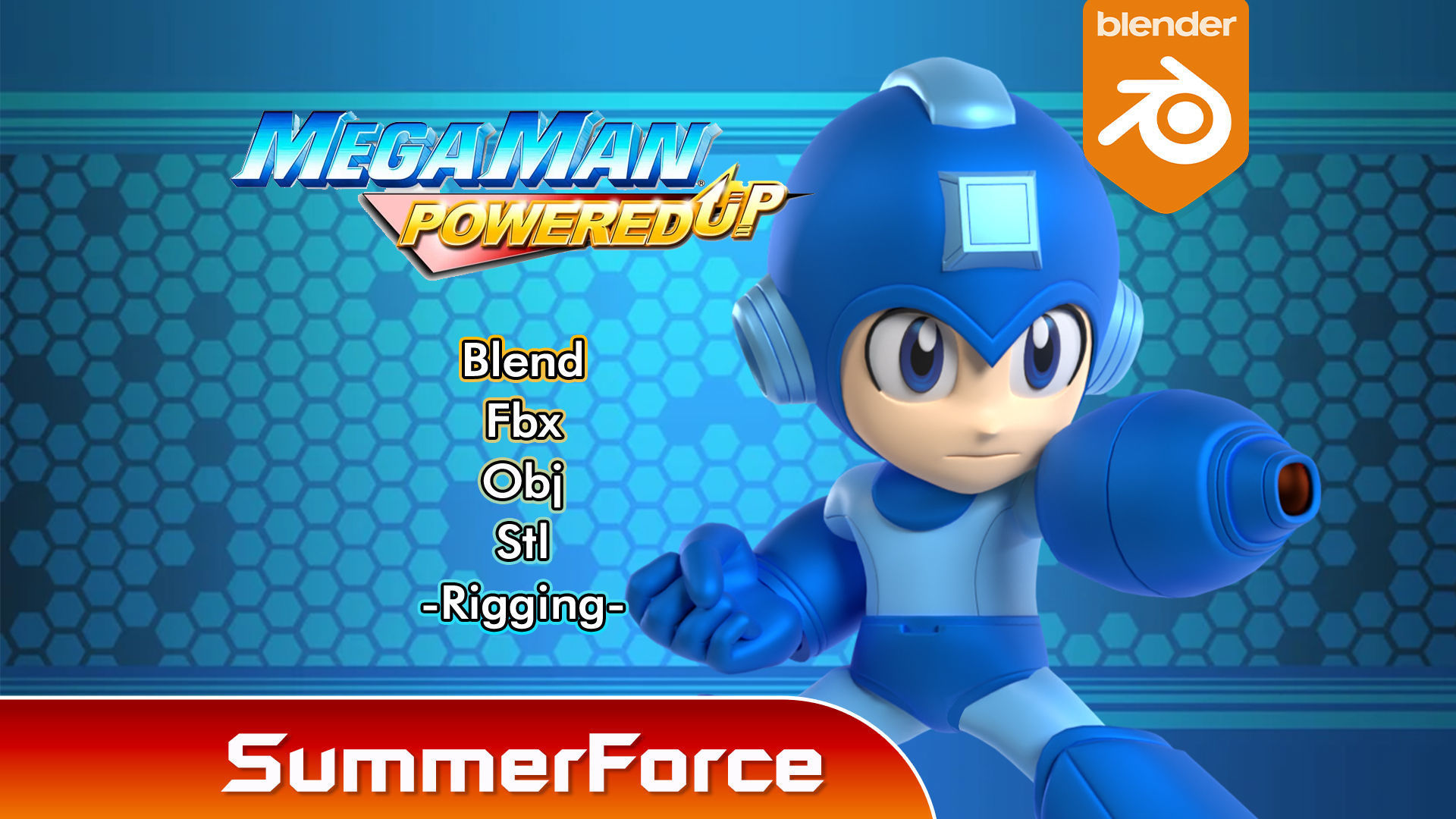 Megaman - Megaman Powered up 3D model rigged | CGTrader
