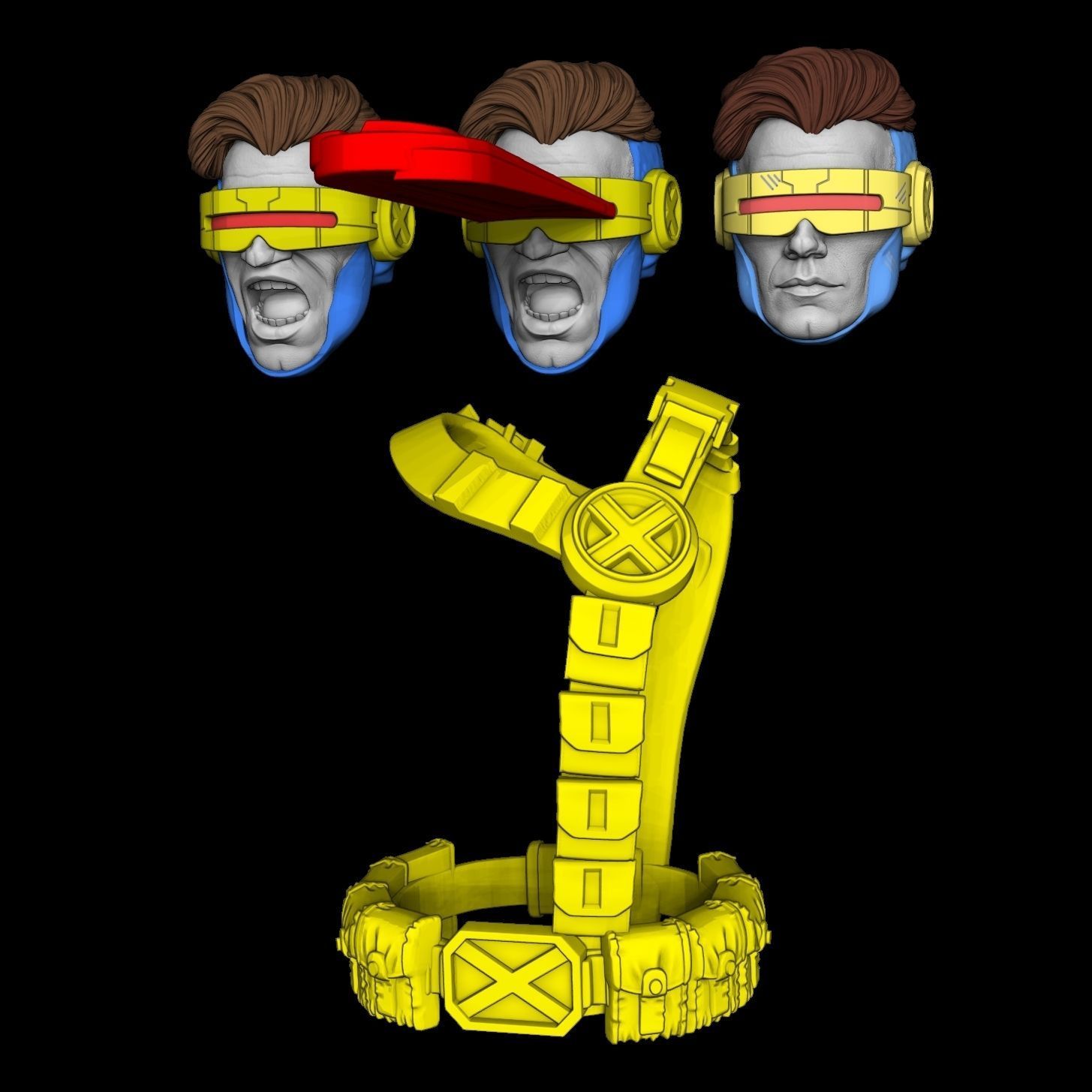 cyclops head and belt 3D model 3D printable | CGTrader
