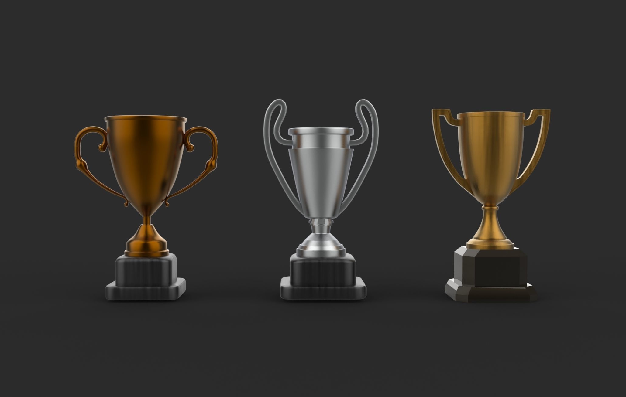 Golden Trophy 3D model animated | CGTrader