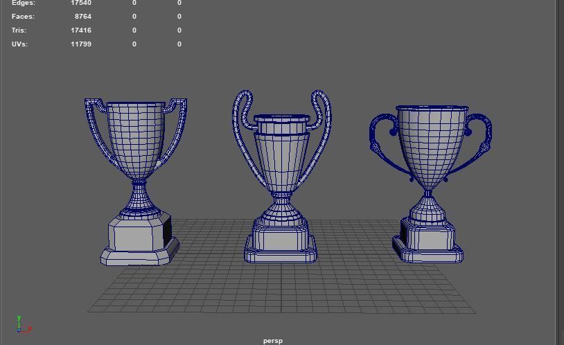 Golden Trophy 3D model animated | CGTrader
