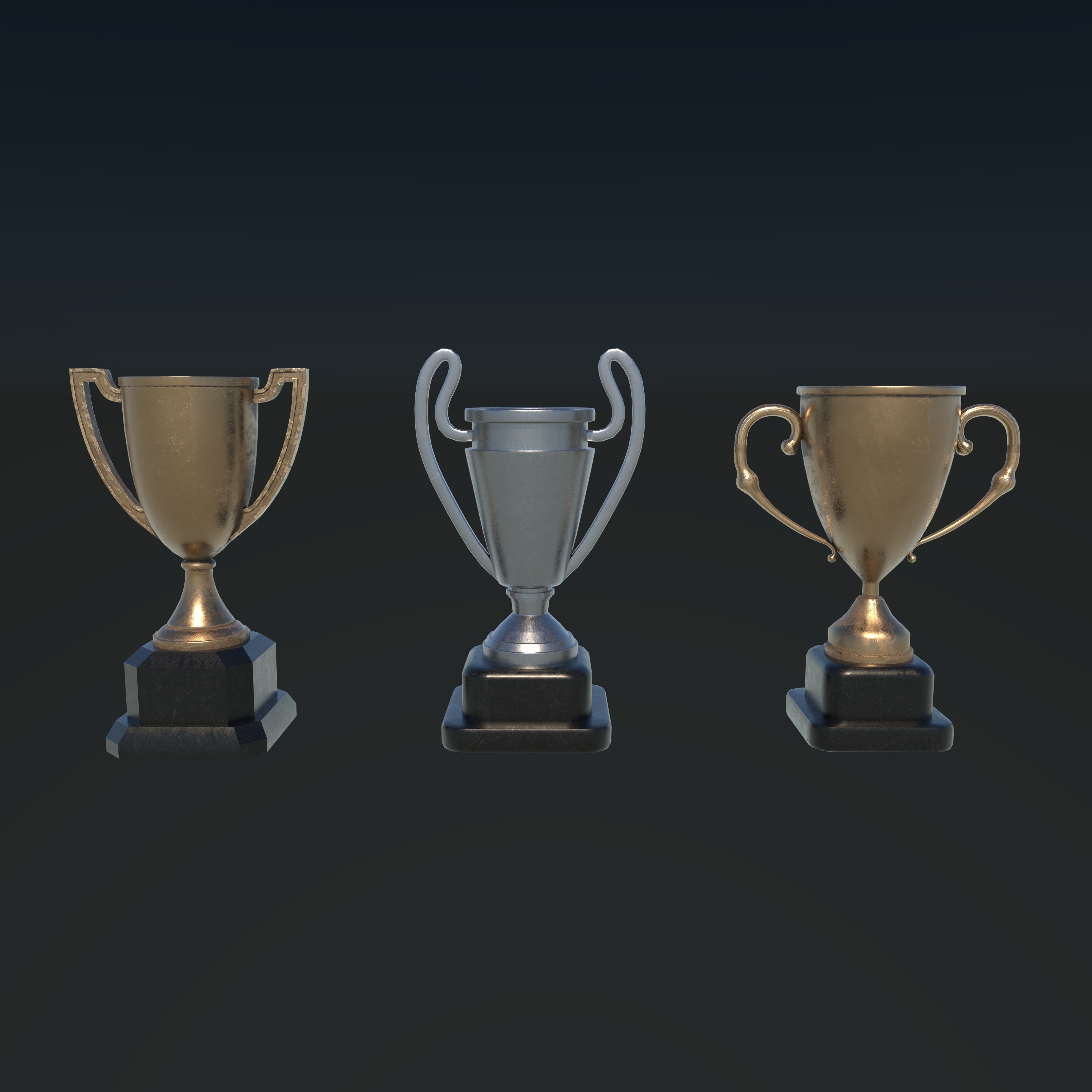 Golden Trophy 3D model animated | CGTrader