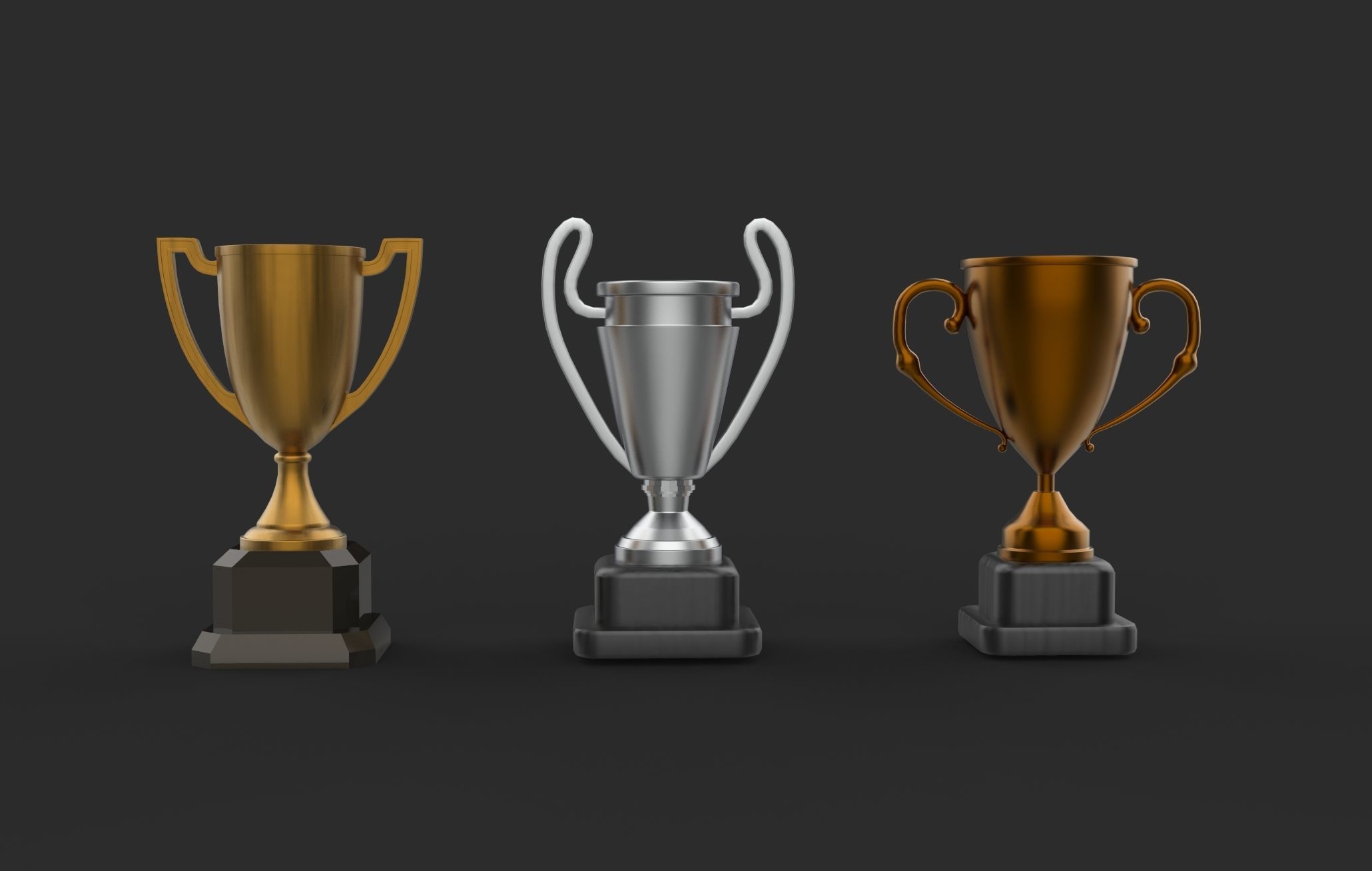 Golden Trophy 3D model animated | CGTrader