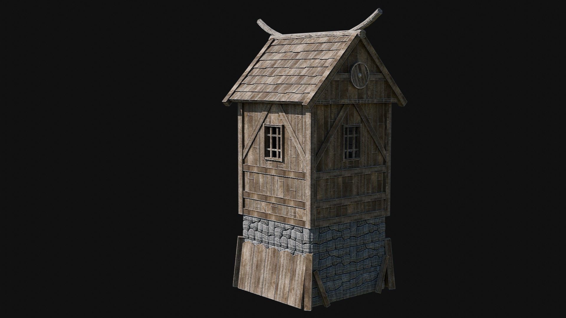 3D model VIKING NORSE WATCHTOWER TOWER HOUSE MEDIEVAL CITY COLLECTION ...