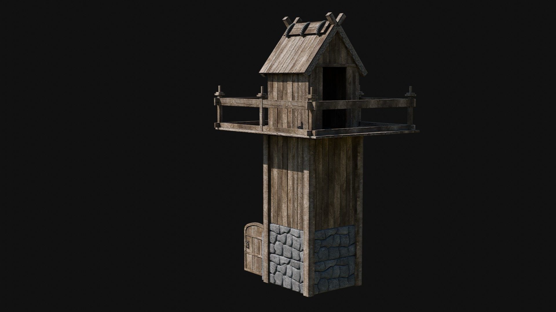 3D model VIKING NORSE WATCHTOWER TOWER HOUSE MEDIEVAL CITY COLLECTION ...