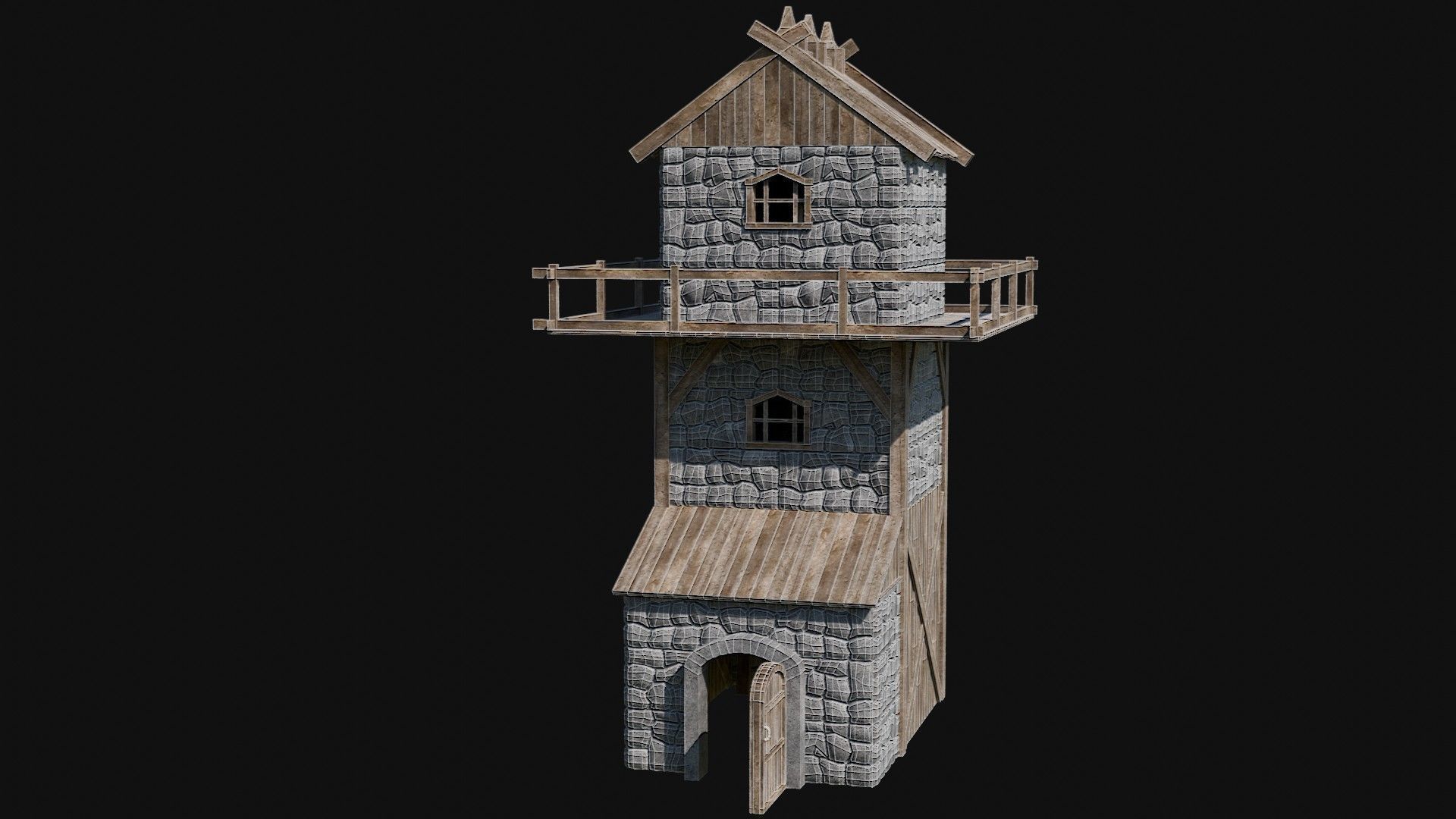 3D model VIKING NORSE WATCHTOWER TOWER HOUSE MEDIEVAL CITY COLLECTION ...