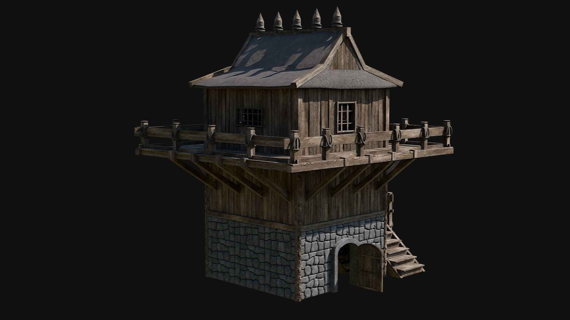 3D model VIKING NORSE WATCHTOWER TOWER HOUSE MEDIEVAL CITY COLLECTION ...