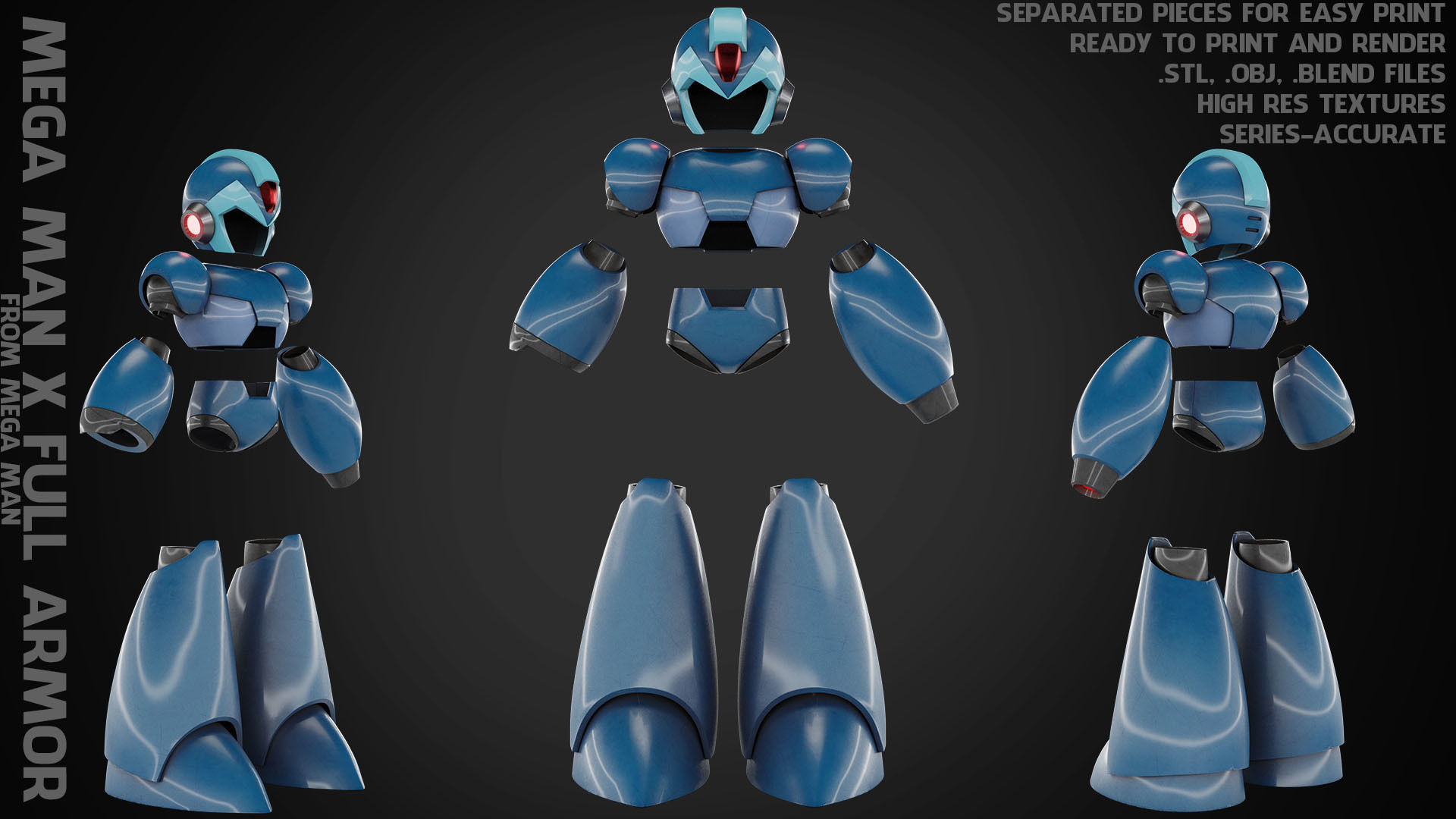 Mega man X Full Armor and Blaster for Cosplay 3D Model Collection 3D ...