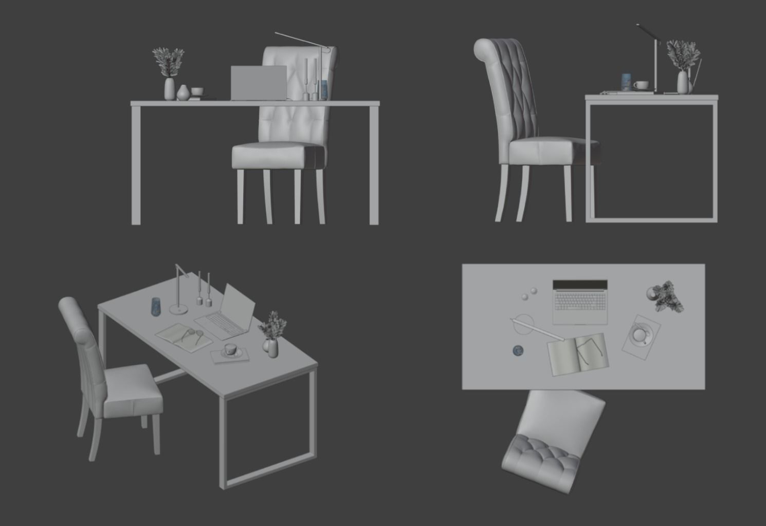 Work table - Office table free 3D model | CGTrader