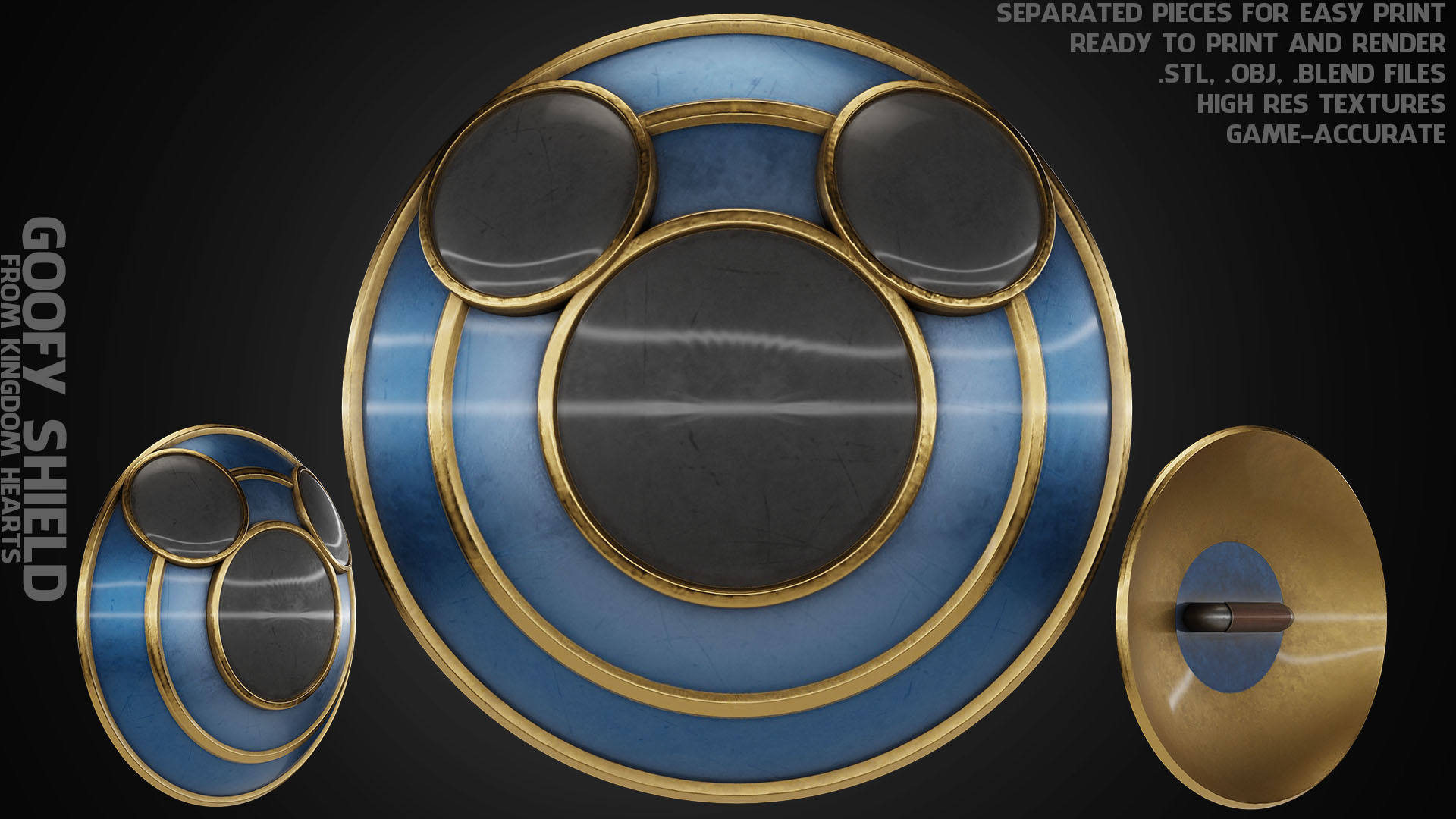 Kingdom Hearts Goofy Shield for Cosplay 3D model 3D printable | CGTrader