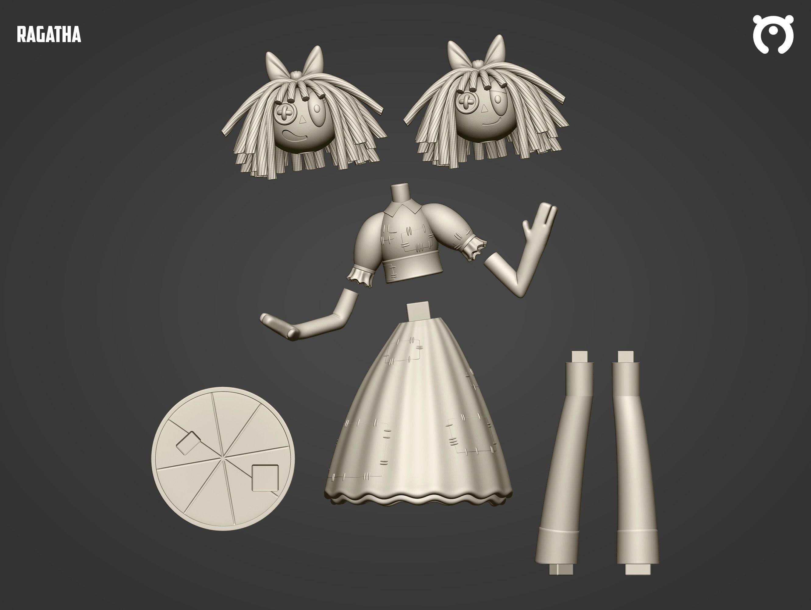 Ragatha - The amazing digital circus 3D model 3D printable | CGTrader