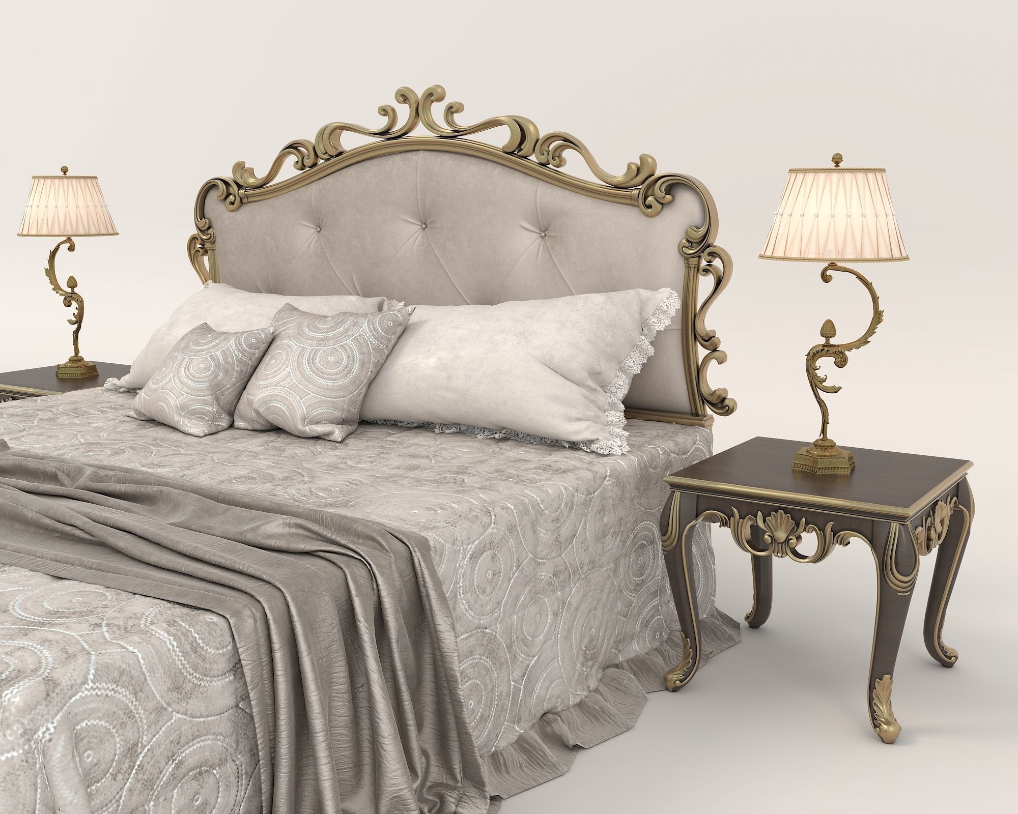 Classic European style Bed set 58 3D model | CGTrader