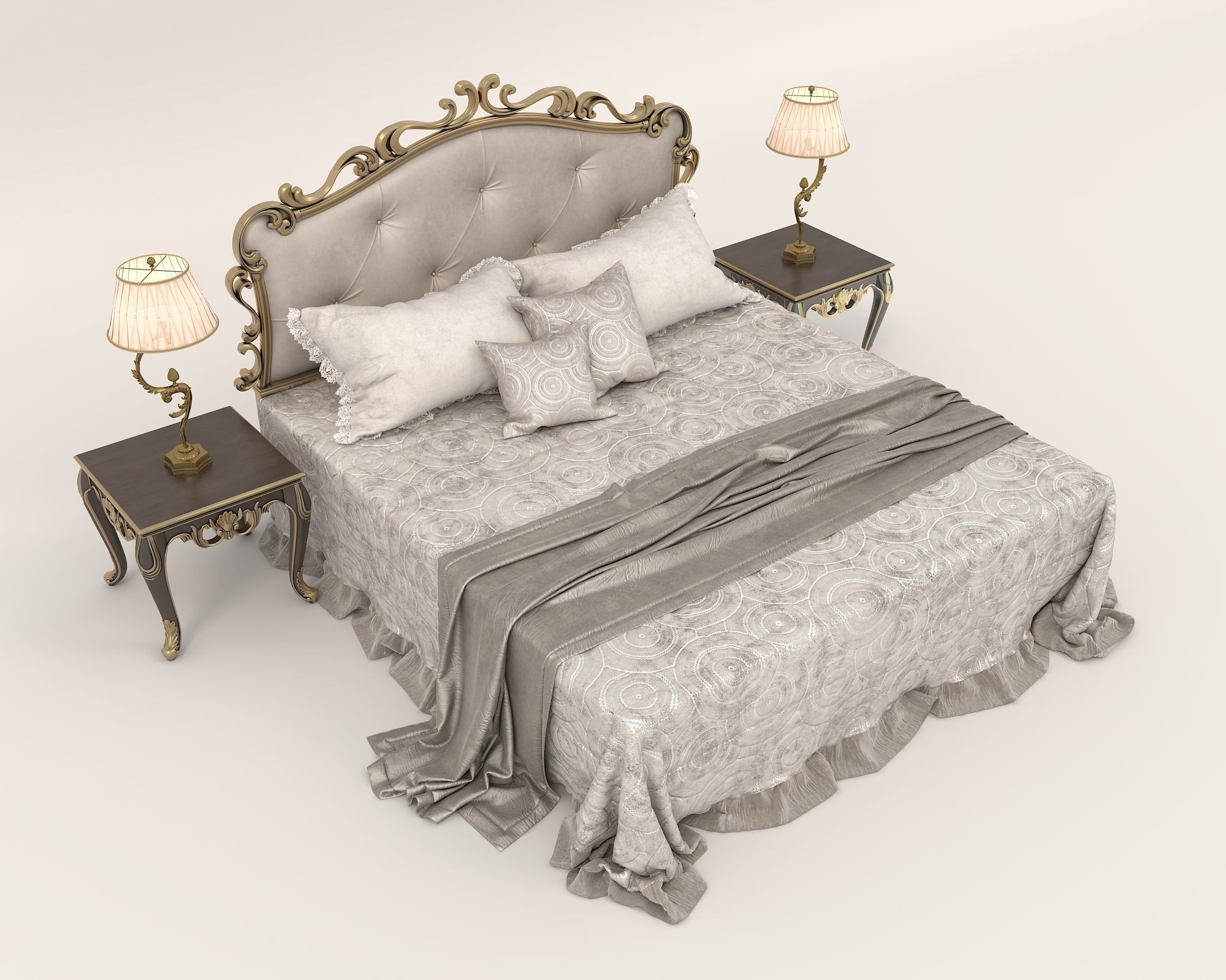 Classic European style Bed set 58 3D model | CGTrader