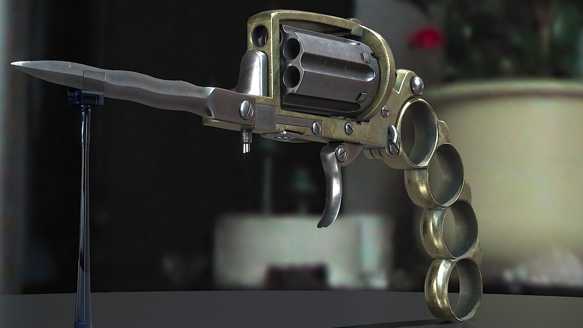 Apache revolver Low-poly 3D model free VR / AR / low-poly 3D model ...