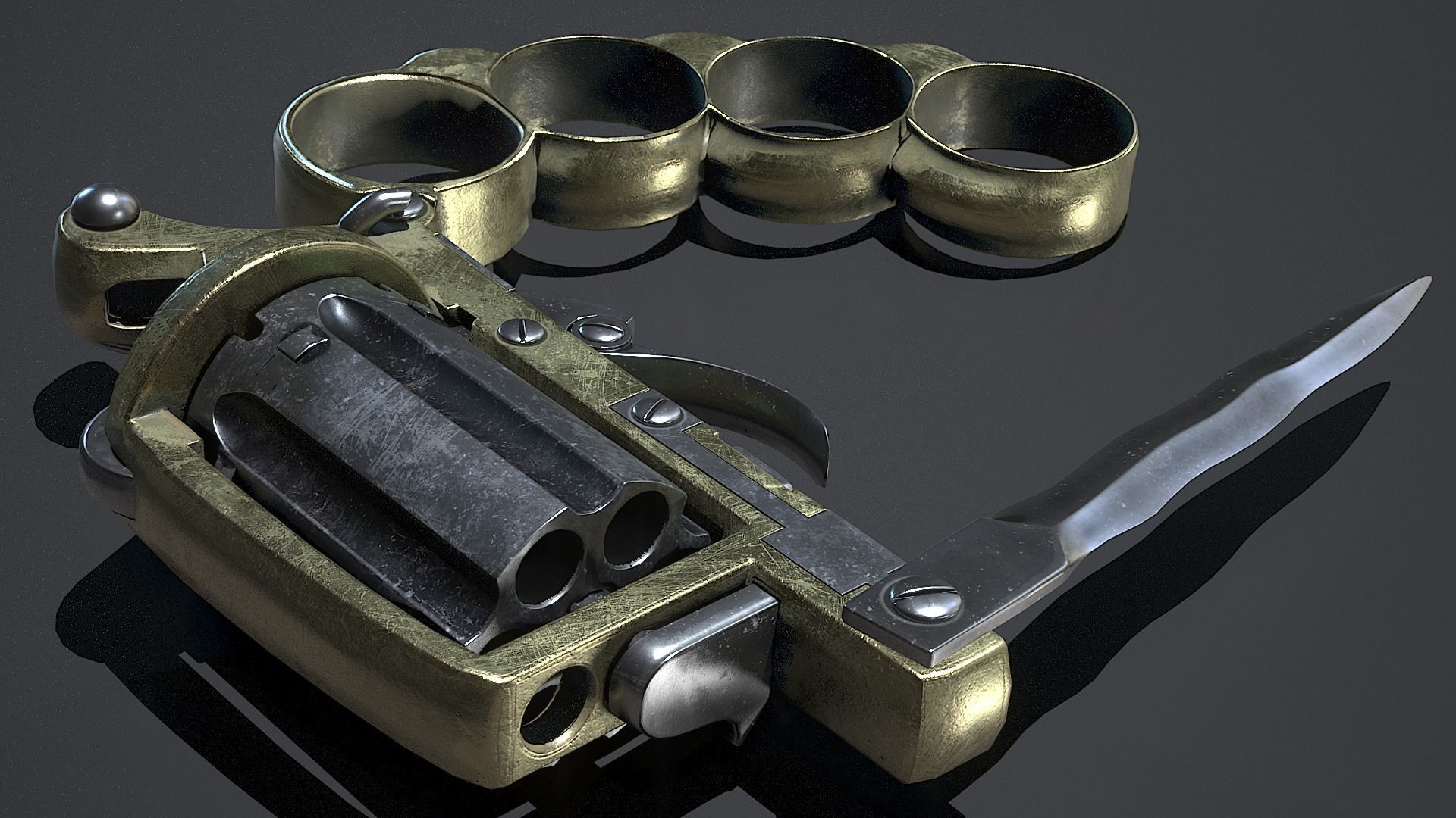 Apache revolver Low-poly 3D model free VR / AR / low-poly 3D model ...