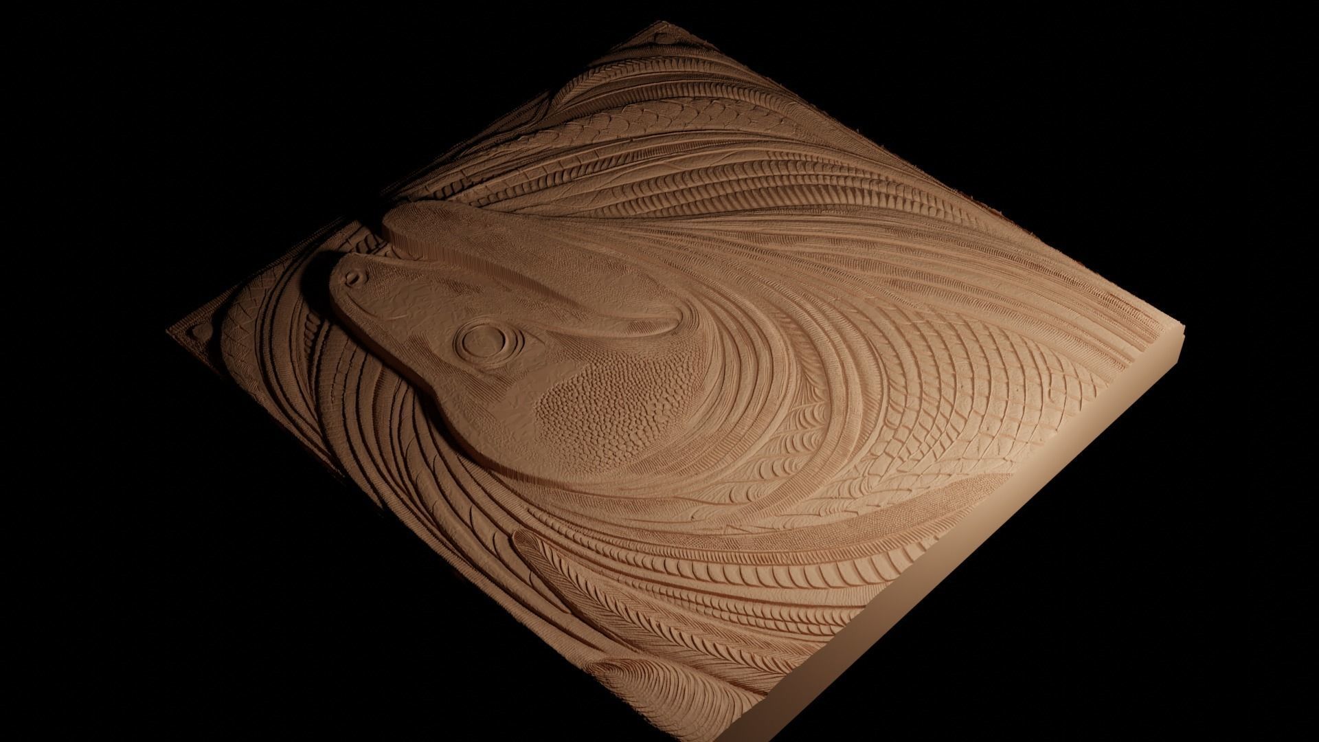 Moray Eel CNC 3d Print High Relief Sand Casting 3D model 3D printable ...