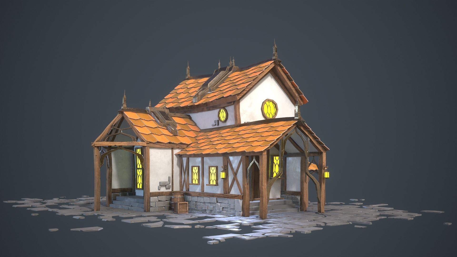 3D model Fantasy Low-Poly Stylized House VR / AR / low-poly | CGTrader