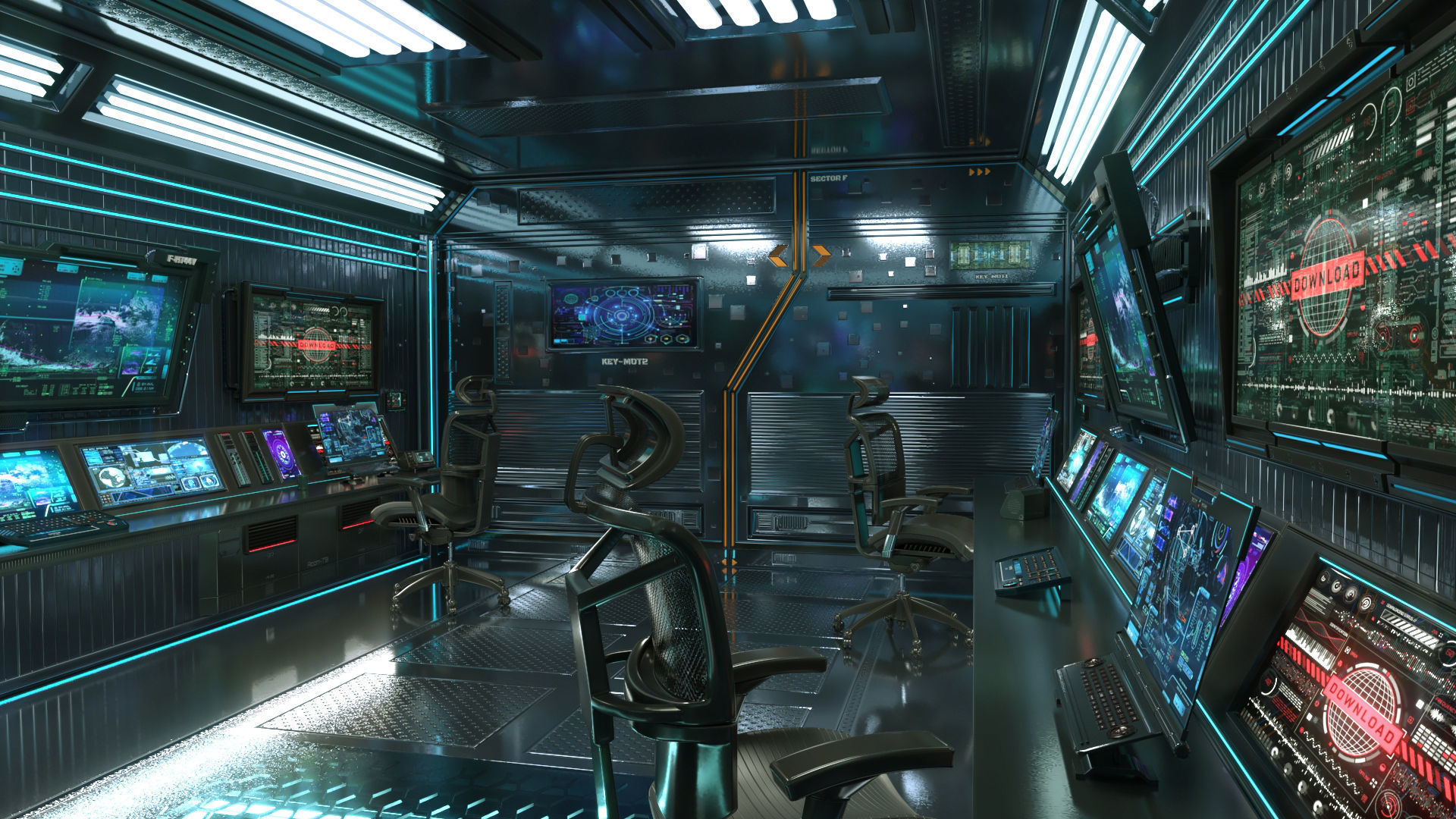 Sci Fi Interior Station Control Panel 3D model | CGTrader