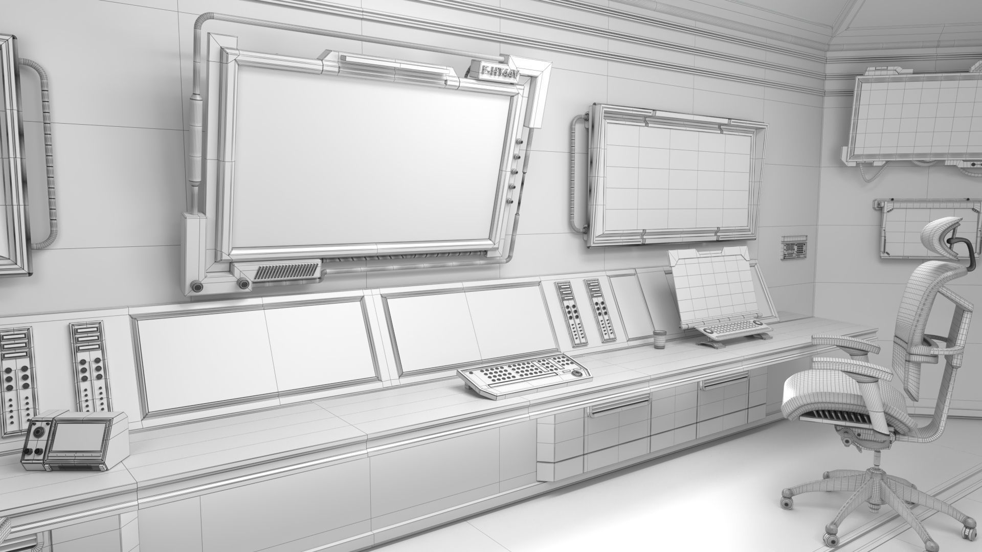 Sci Fi Interior Station Control Panel 3D model | CGTrader