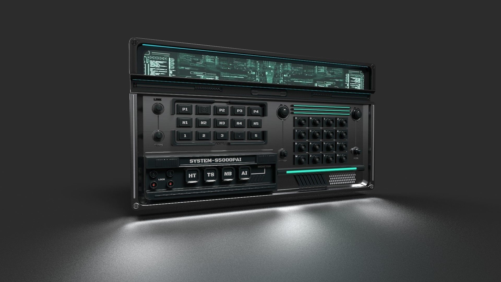 Sci Fi Interior Station Control Panel 3D model | CGTrader