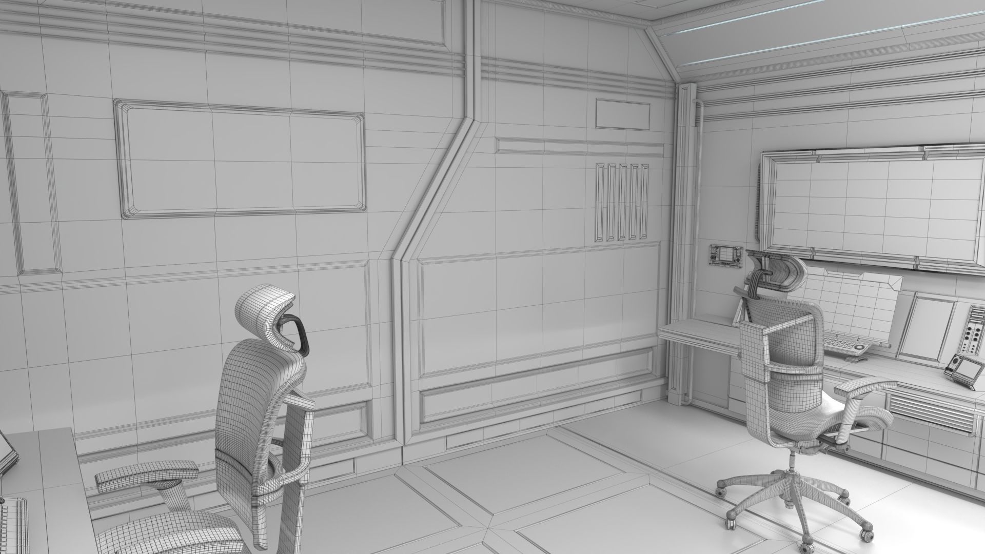 Sci Fi Interior Station Control Panel 3D model | CGTrader