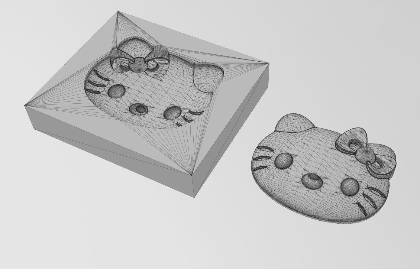 Mold Hello Kitty onlay relief 3D model 3D printable | CGTrader