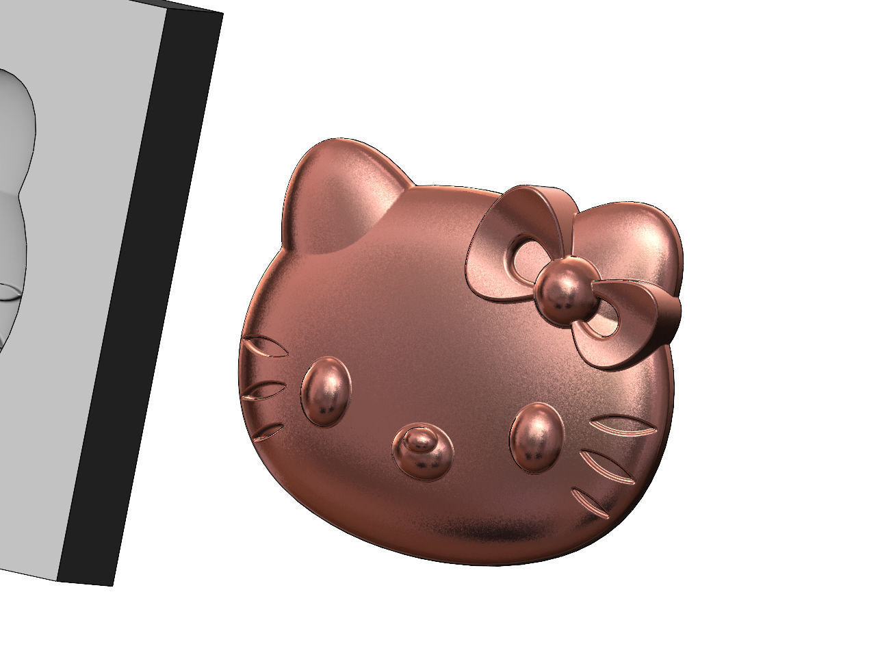 Mold Hello Kitty onlay relief 3D model 3D printable | CGTrader