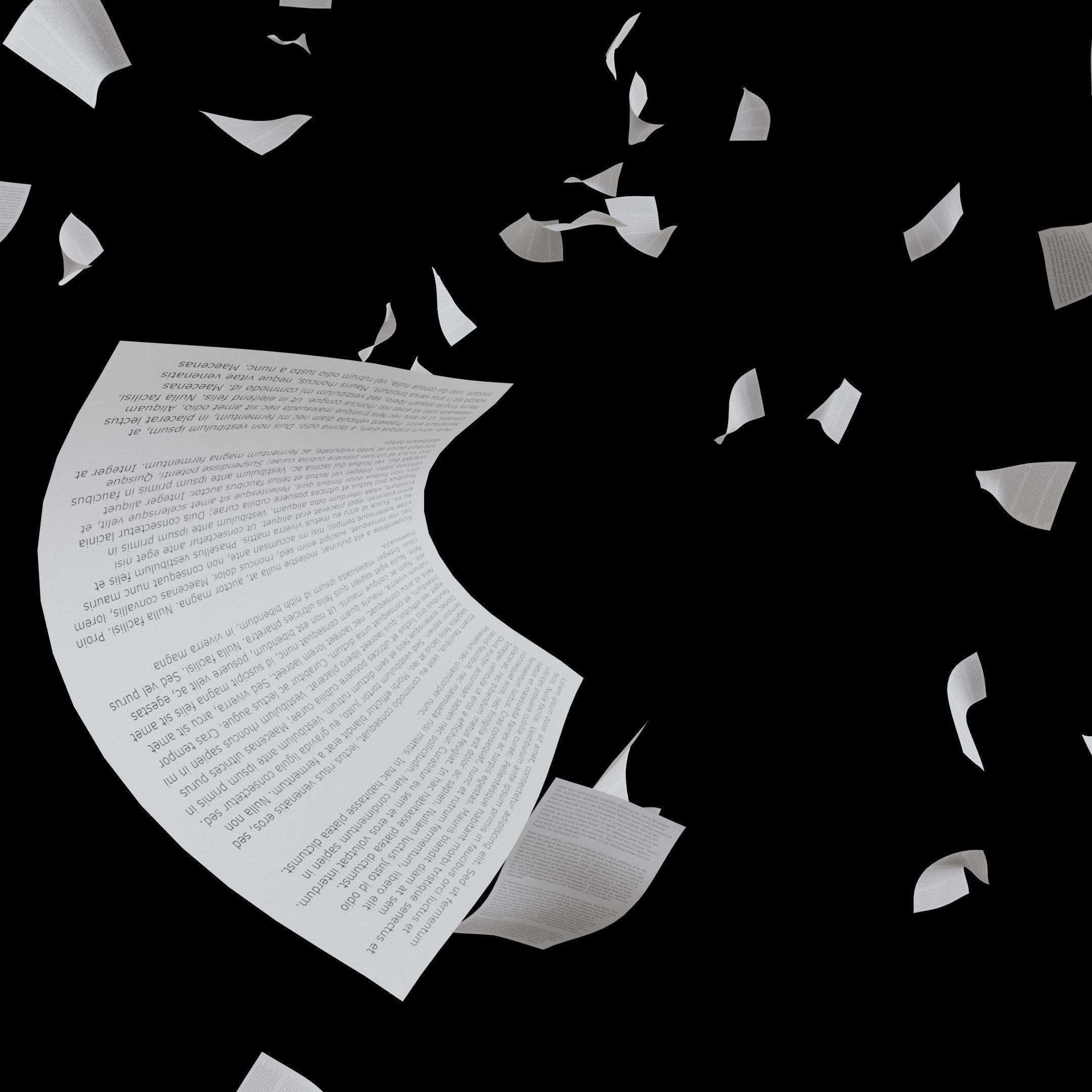 3D model Falling paper looping animation VR / AR / low-poly | CGTrader