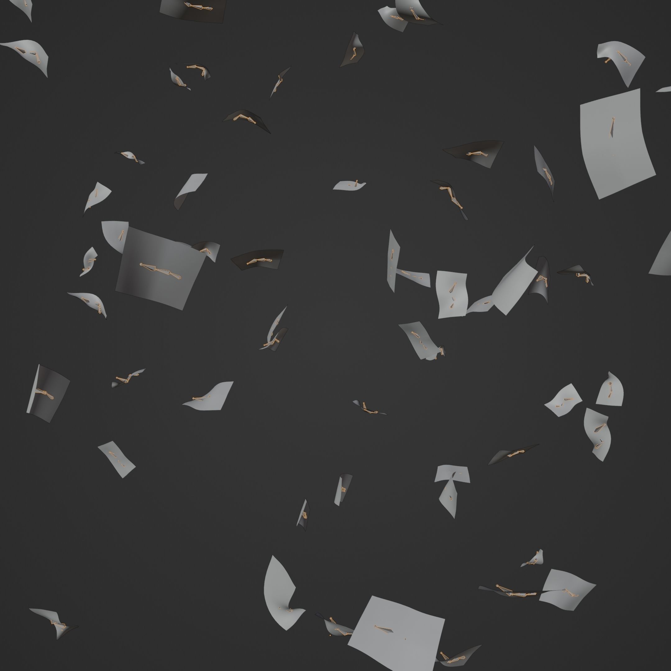 3D model Falling paper looping animation VR / AR / low-poly | CGTrader