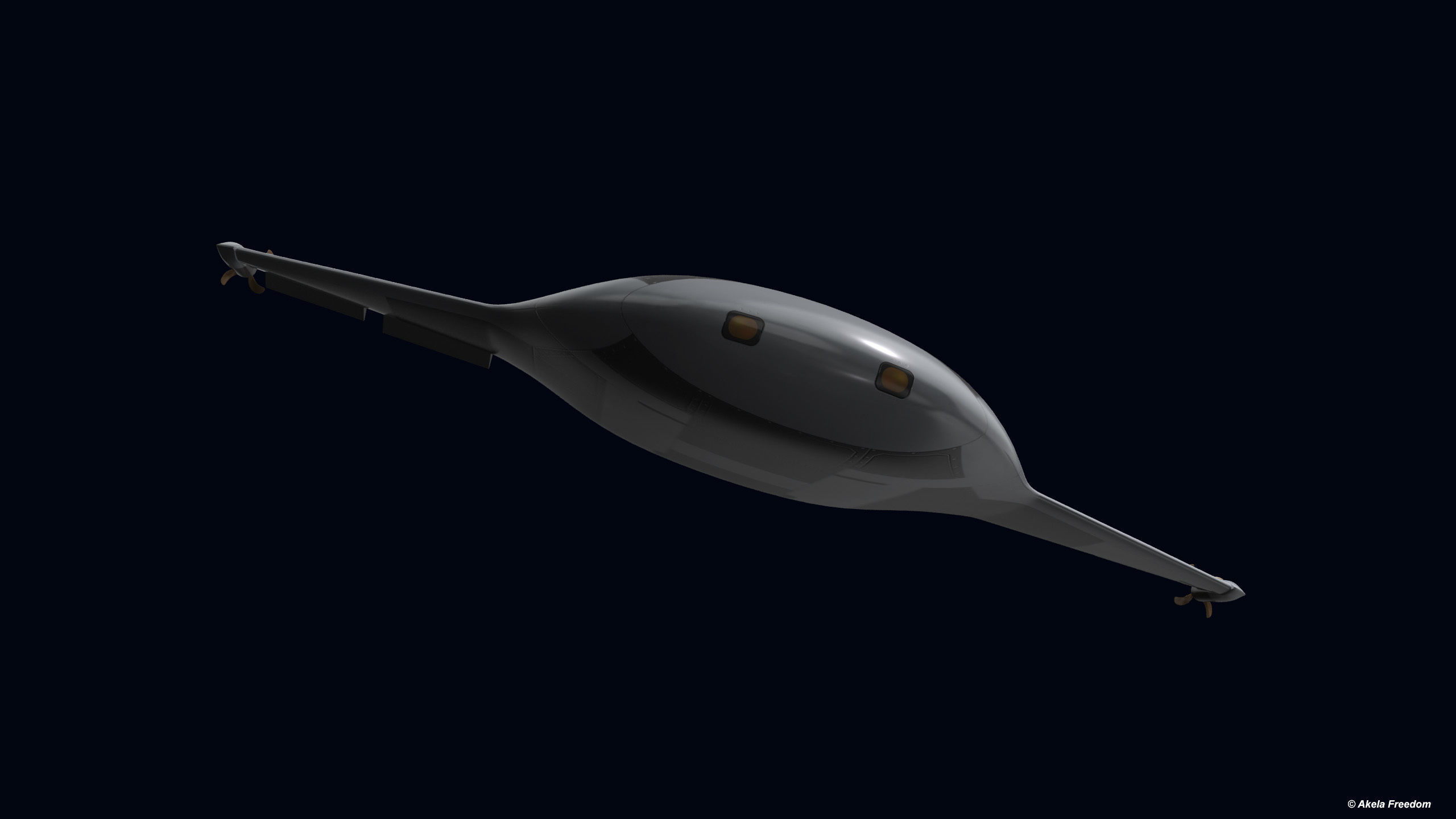 Manta Ray UUV 3D model animated | CGTrader
