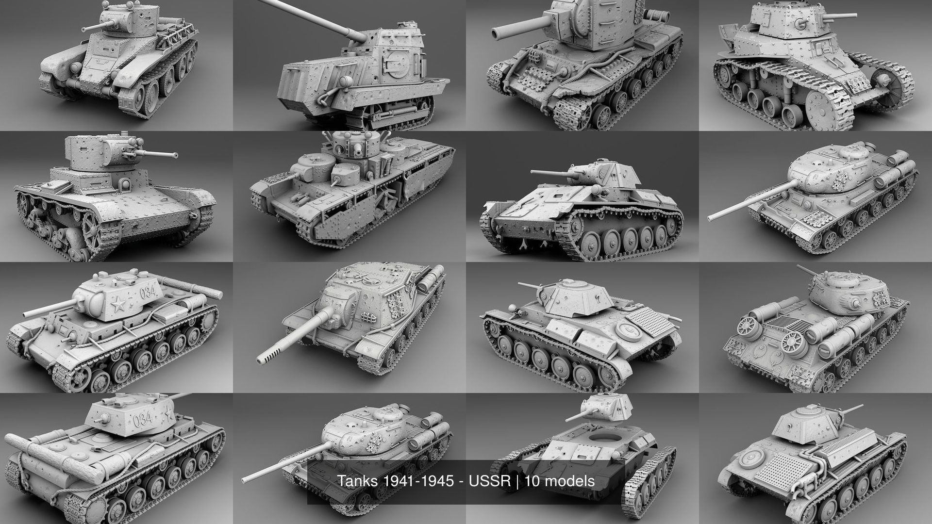 Tanks 1941-1945 - USSR 3D Model Collection 3D printable | CGTrader