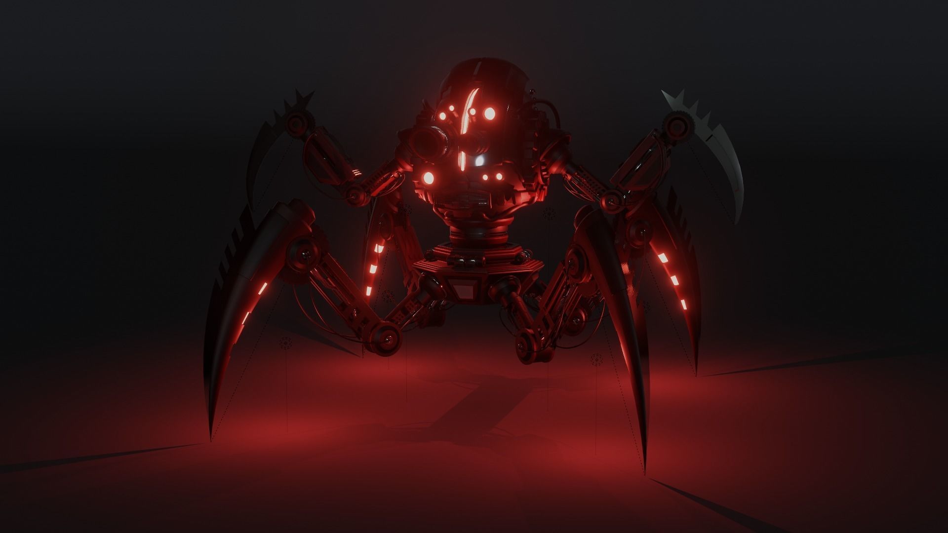 Sci Fi Spider Robot free 3D model rigged | CGTrader