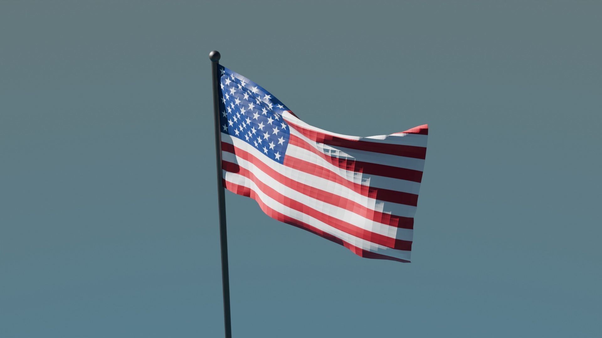 US Flag - Animated 3D model correct ratio free VR / AR / low-poly 3D ...