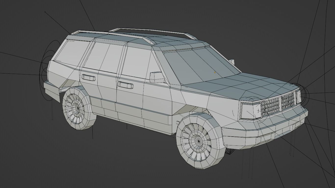 Low Poly Old SUV free VR / AR / low-poly 3D model rigged | CGTrader