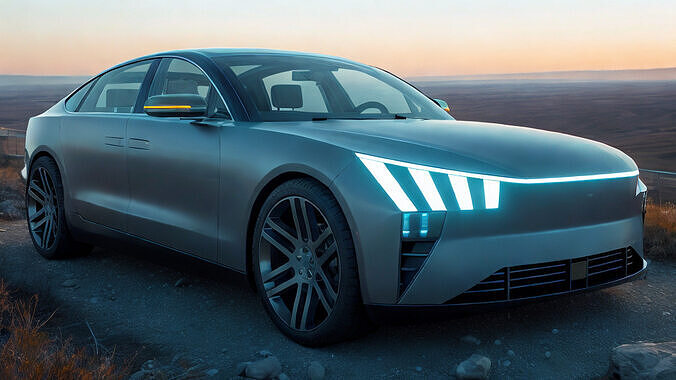 Electric car 4 3D model | CGTrader
