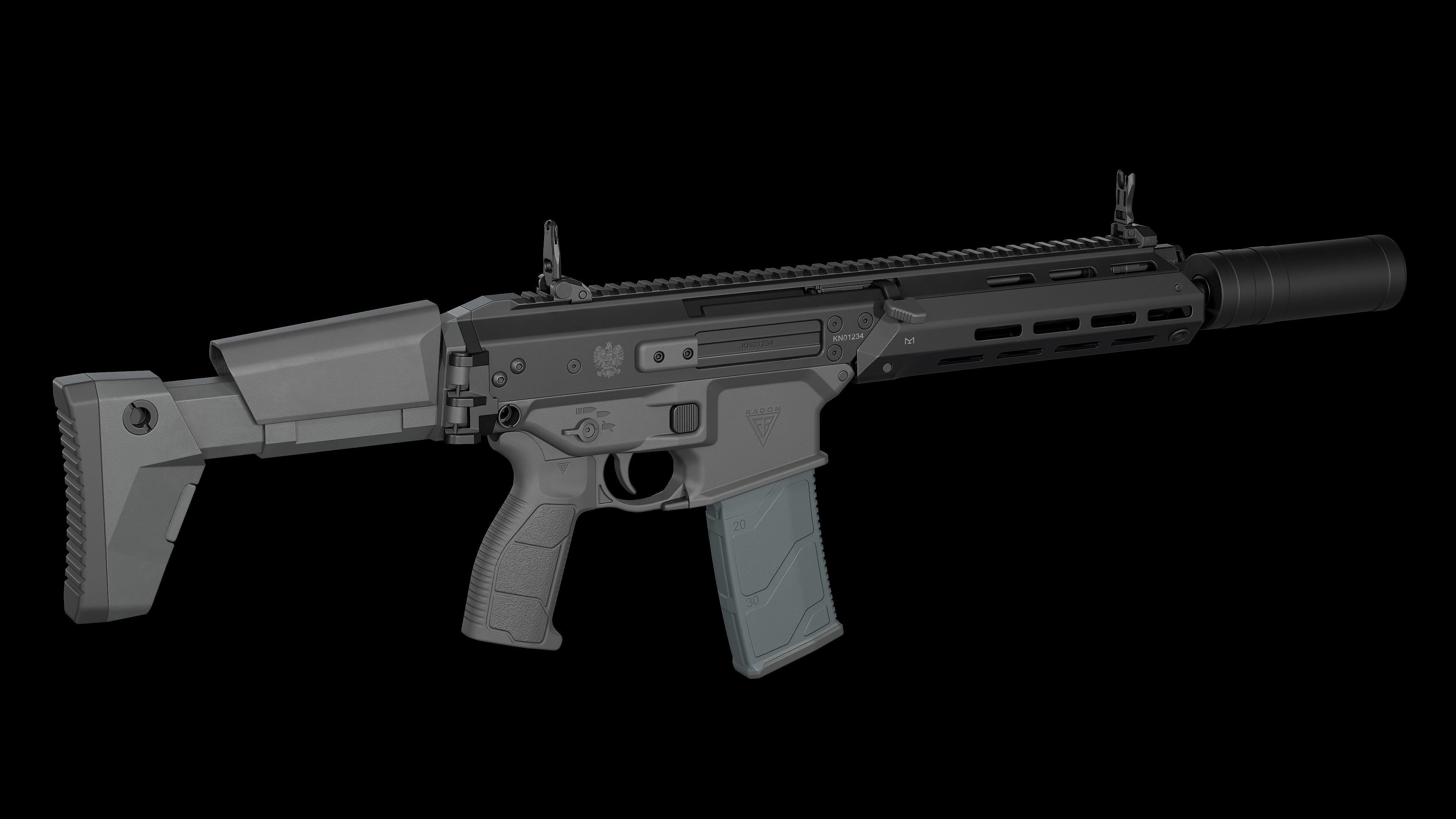 3D model MSBS GROT Modular Assault Rifle VR / AR / low-poly | CGTrader