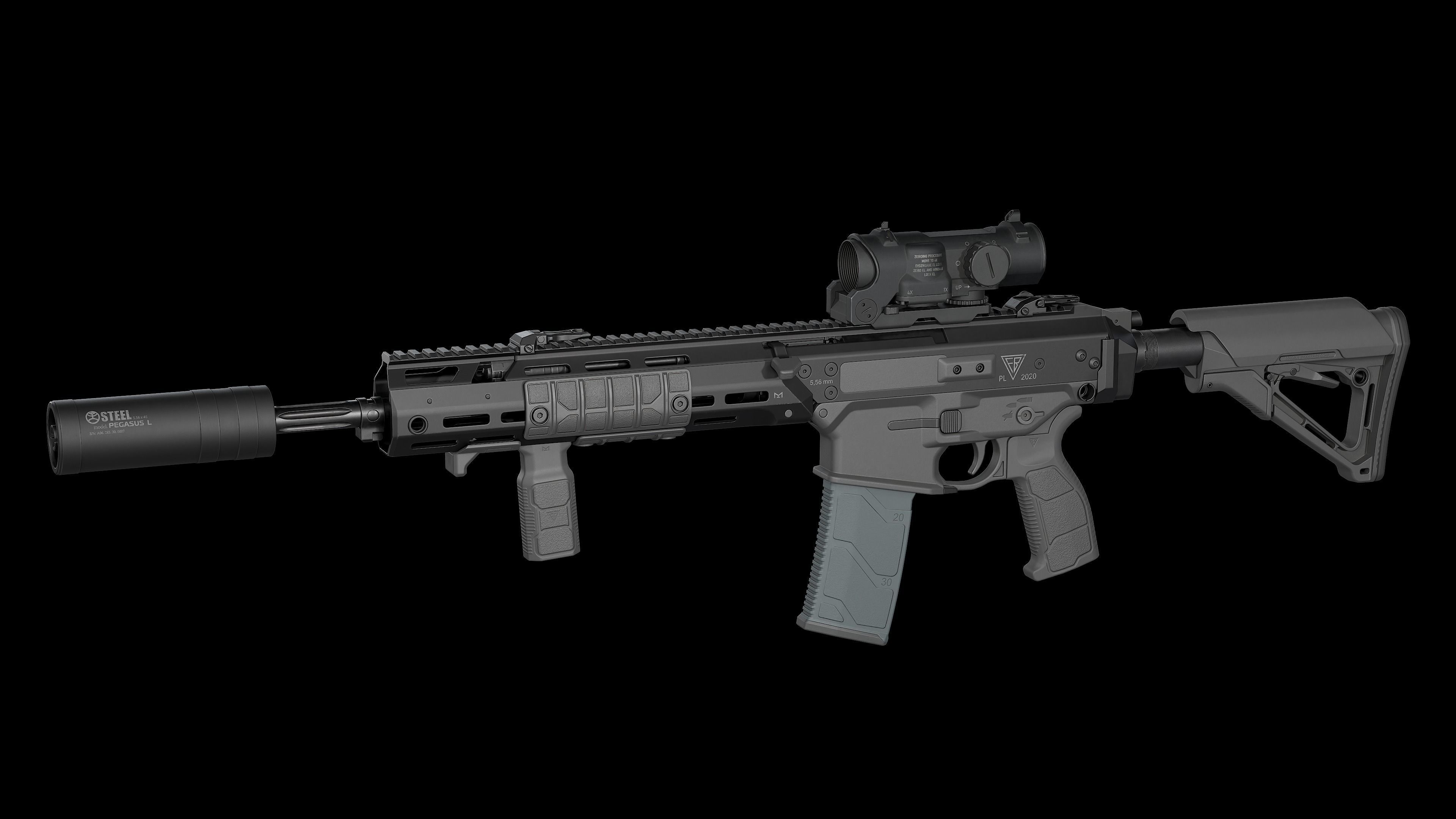 3D model MSBS GROT Modular Assault Rifle VR / AR / low-poly | CGTrader