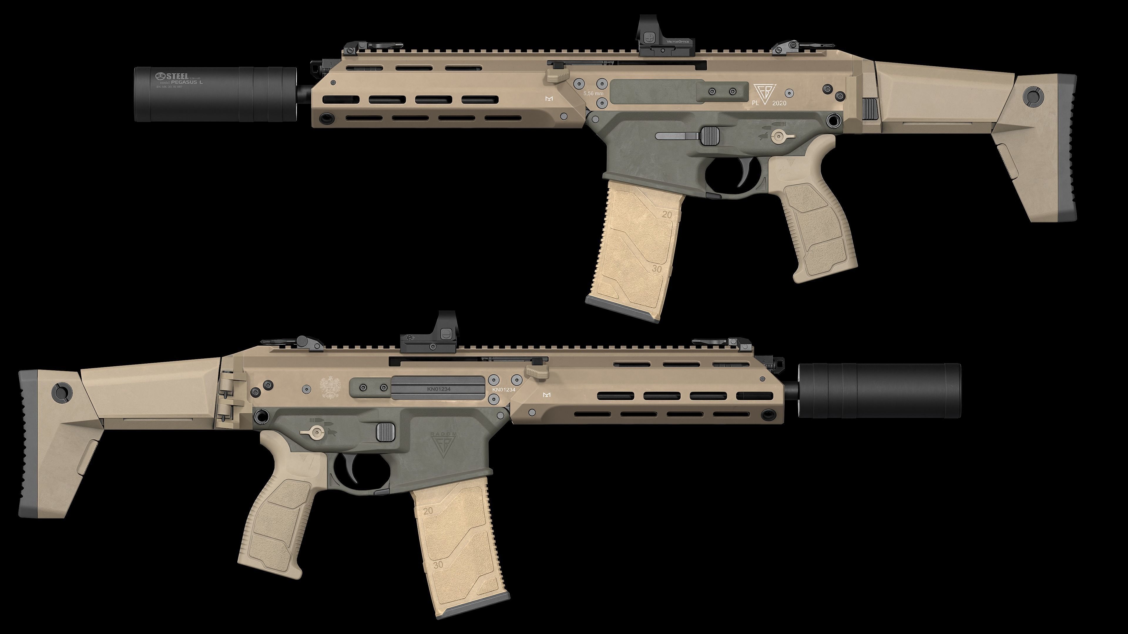 3D model MSBS GROT Modular Assault Rifle VR / AR / low-poly | CGTrader