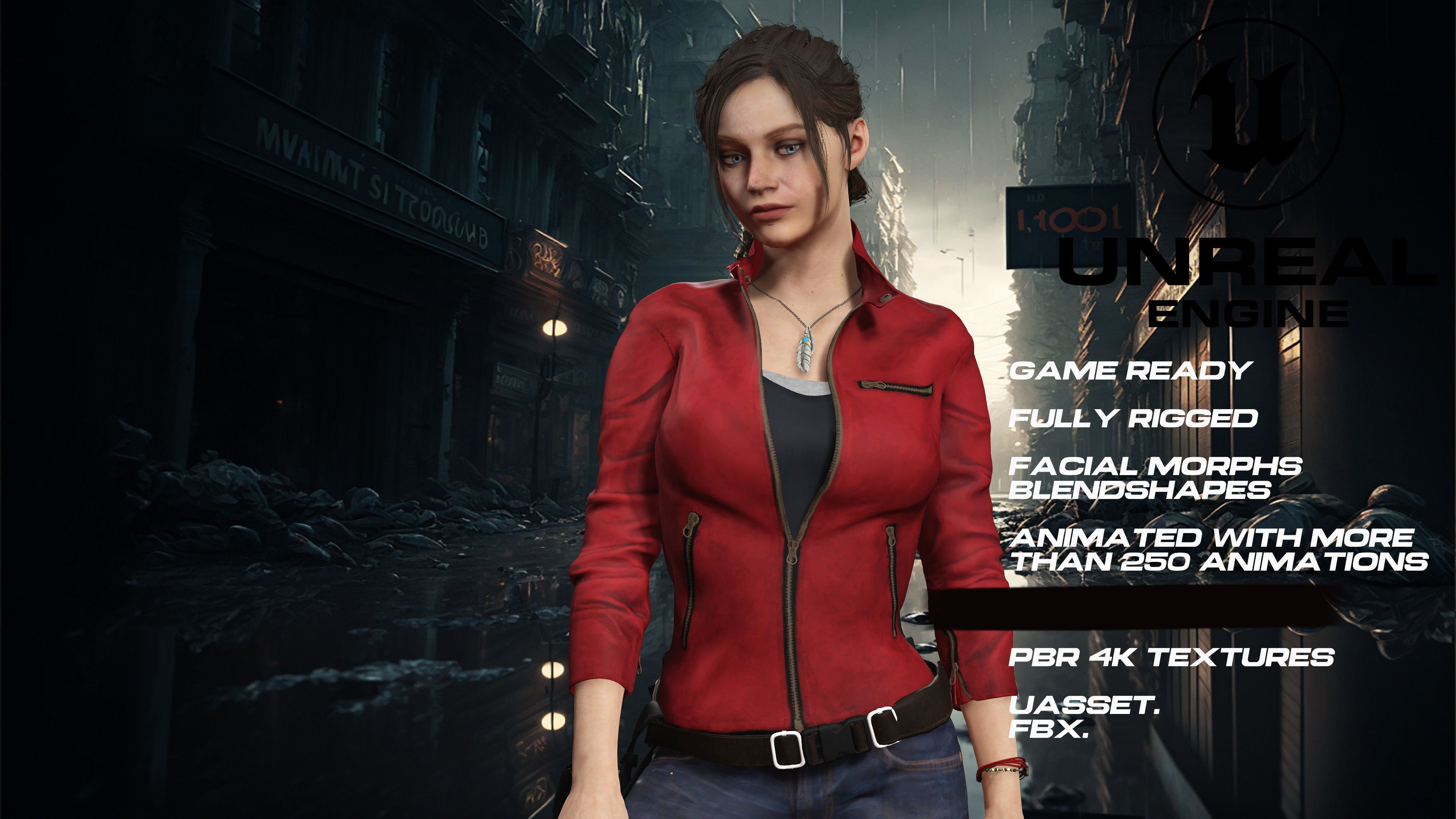 Claire redfield full rigged - game ready - animated 3D model | CGTrader