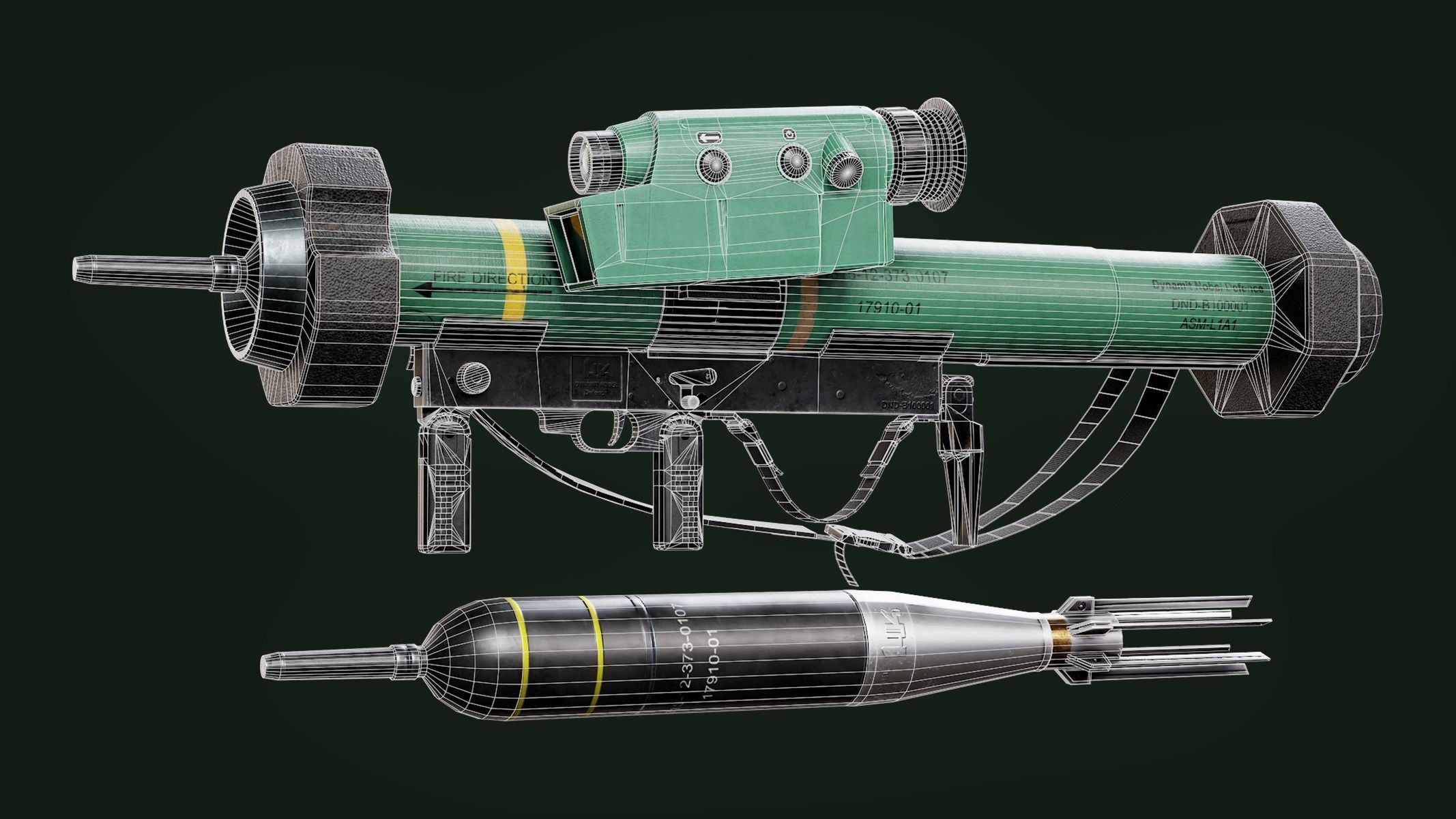 3D model RGW 90 Rocket Launcher game ready asset VR / AR / low-poly ...