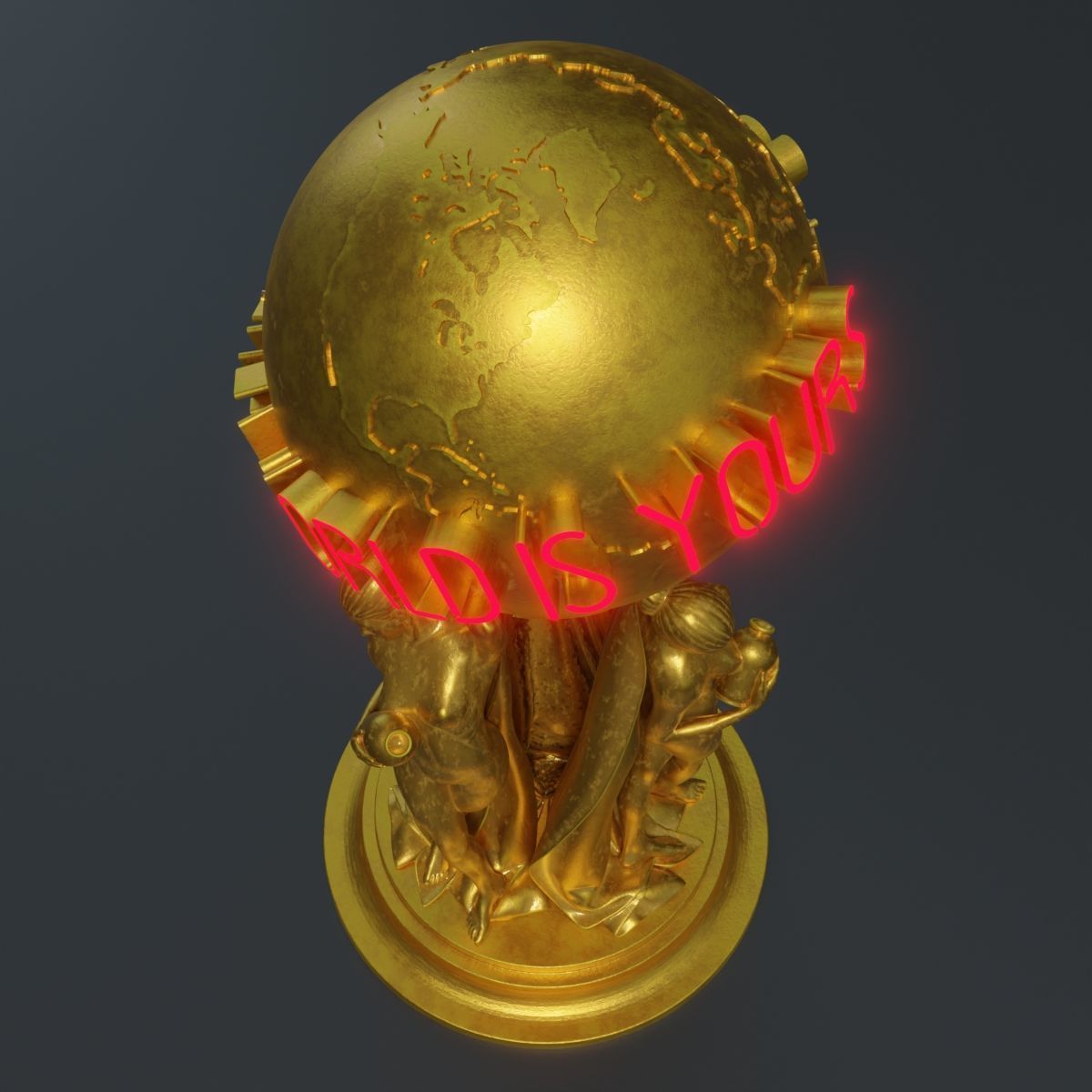 The World Is Yours Scarface Sculpture v1 3D model 3D printable | CGTrader