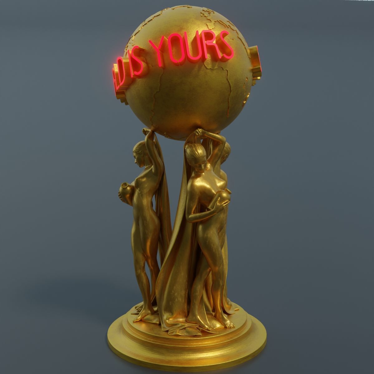 The World Is Yours Scarface Sculpture v1 3D model 3D printable | CGTrader
