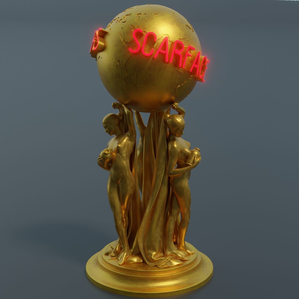 The World Is Yours Scarface Sculpture v1 3D model 3D printable | CGTrader