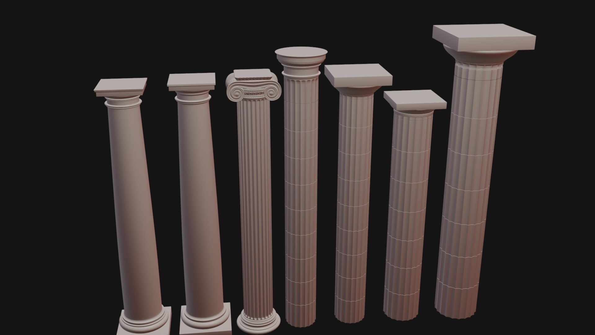Classical architecture columns 3D model | CGTrader