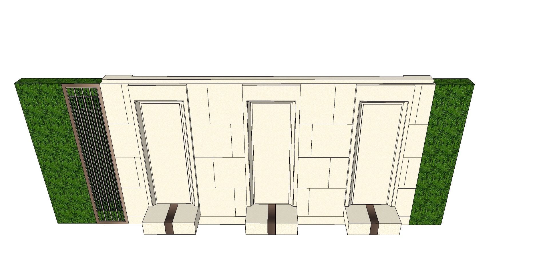 modern boundary wall planters 3d model 3D model | CGTrader