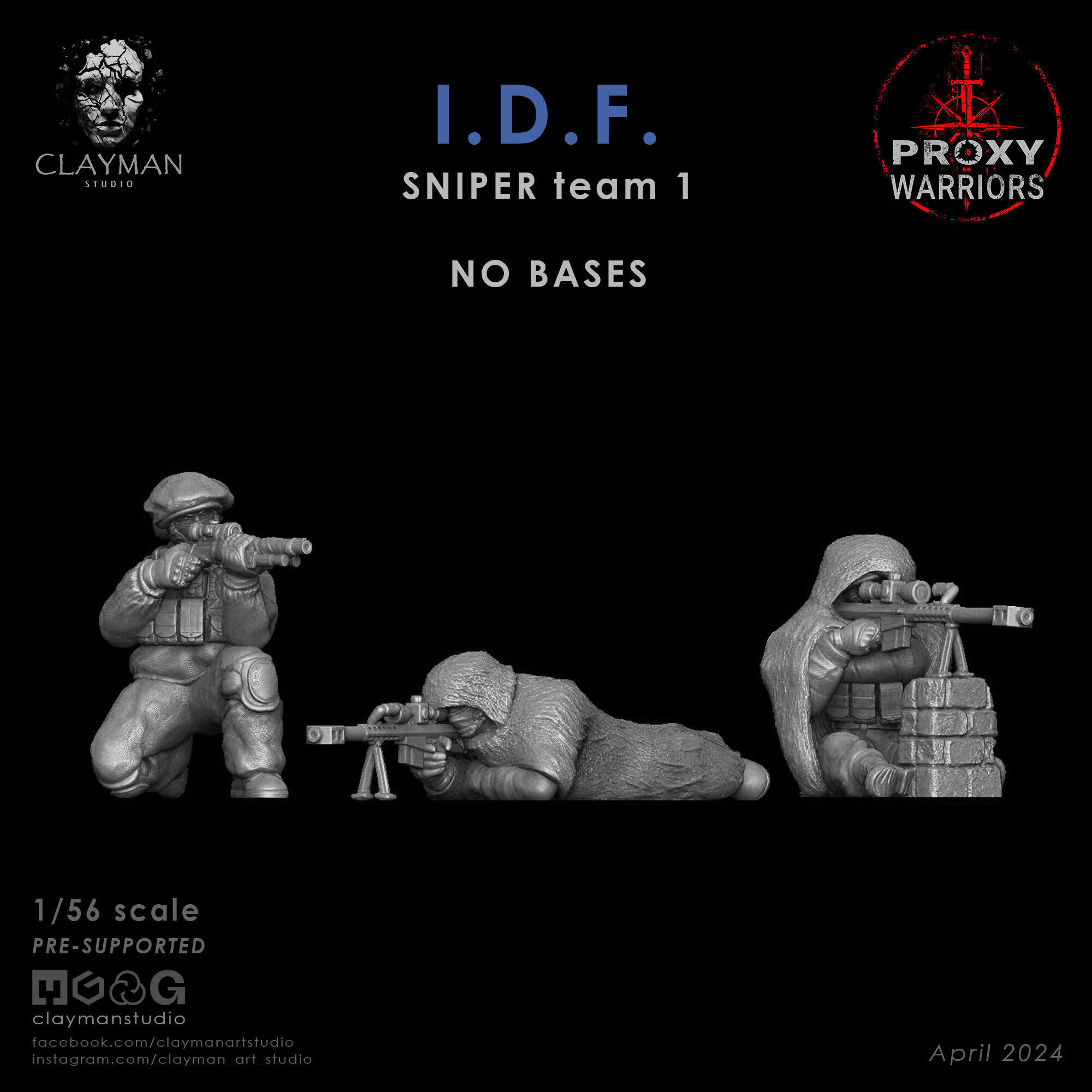 IDF SNIPER Team 1 1 56 scale 3D model 3D printable | CGTrader
