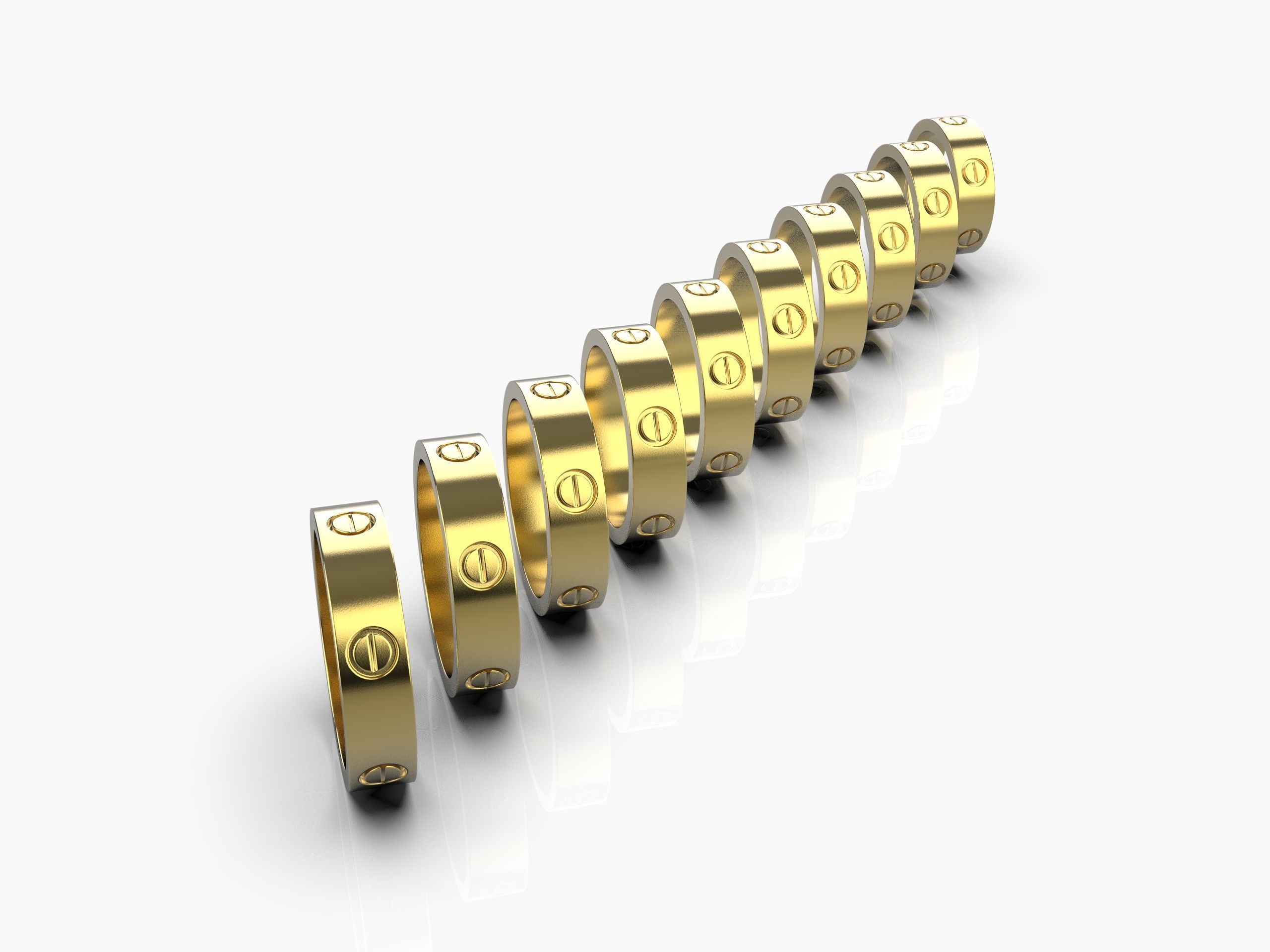 cartier rings Love 3D model 3D printable | CGTrader