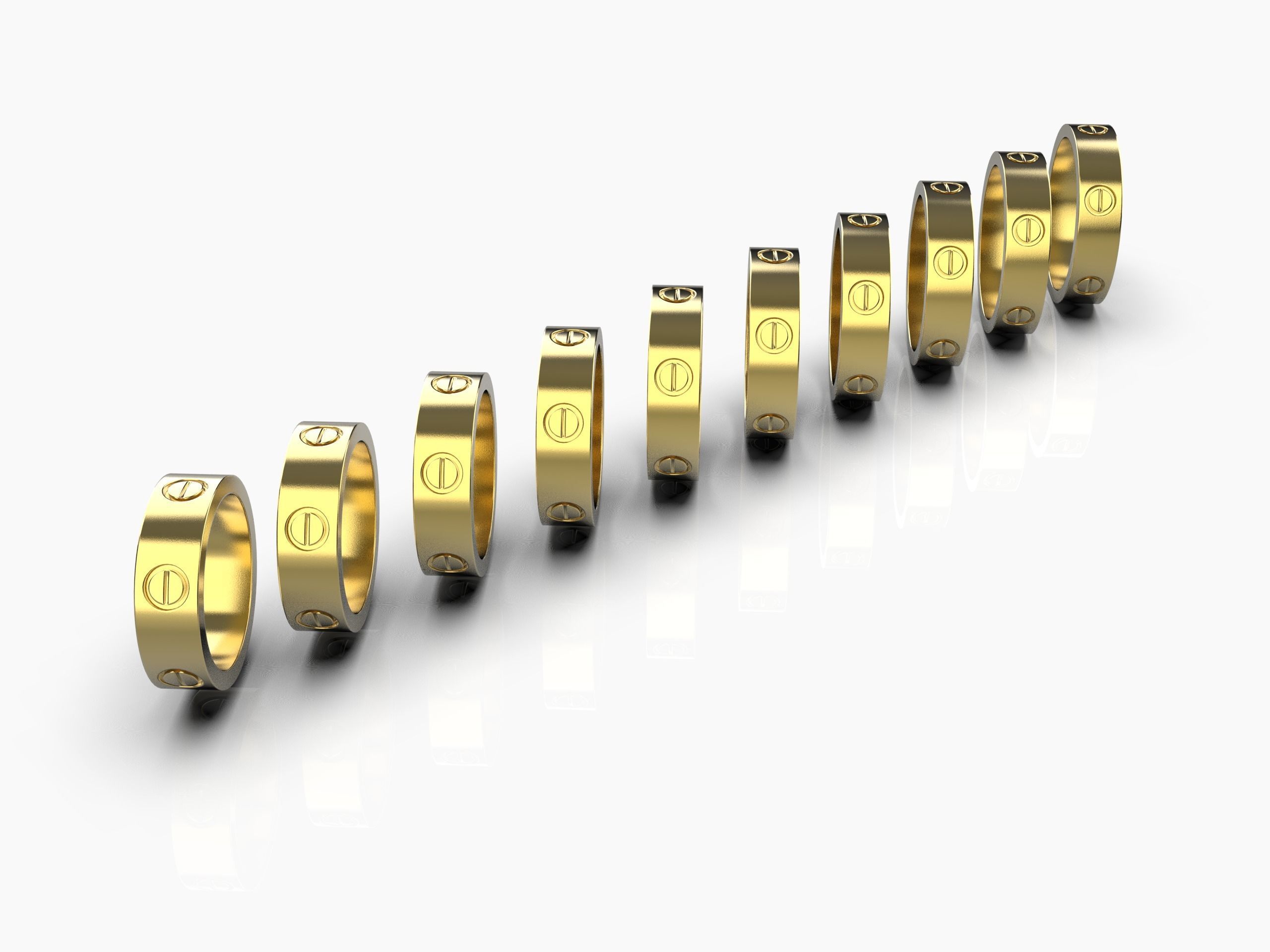 cartier rings Love 3D model 3D printable | CGTrader