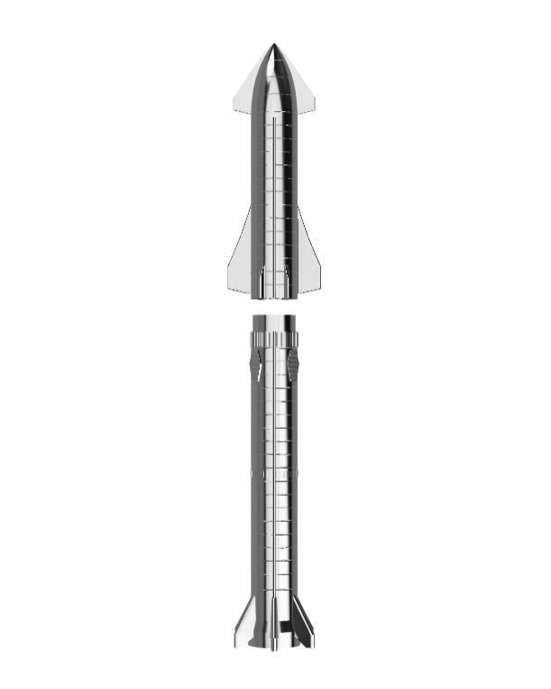 SpaceX Starship and SuperHeavy Connectable STL 3MF 3D model 3D ...