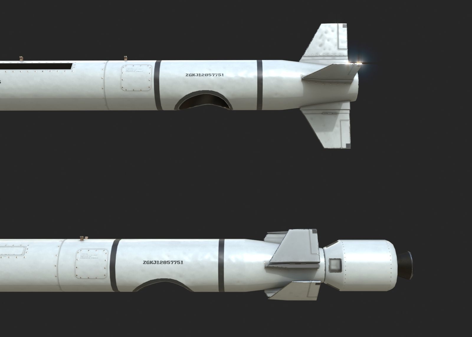 3D model CJ-20 AKD-20 KD-20 Chinese Air-Launched Cruise Missile VR / AR ...